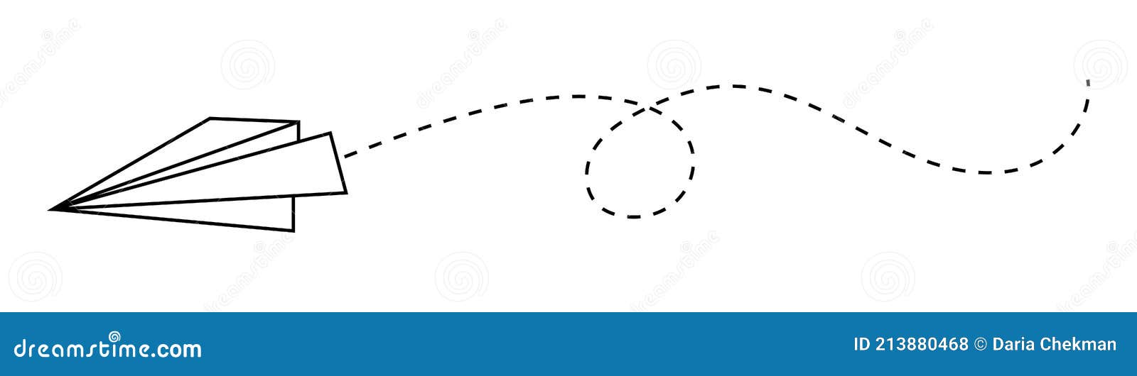 Flying Paper Airplane with Dotted Lines. Vector Illustration Isolated ...