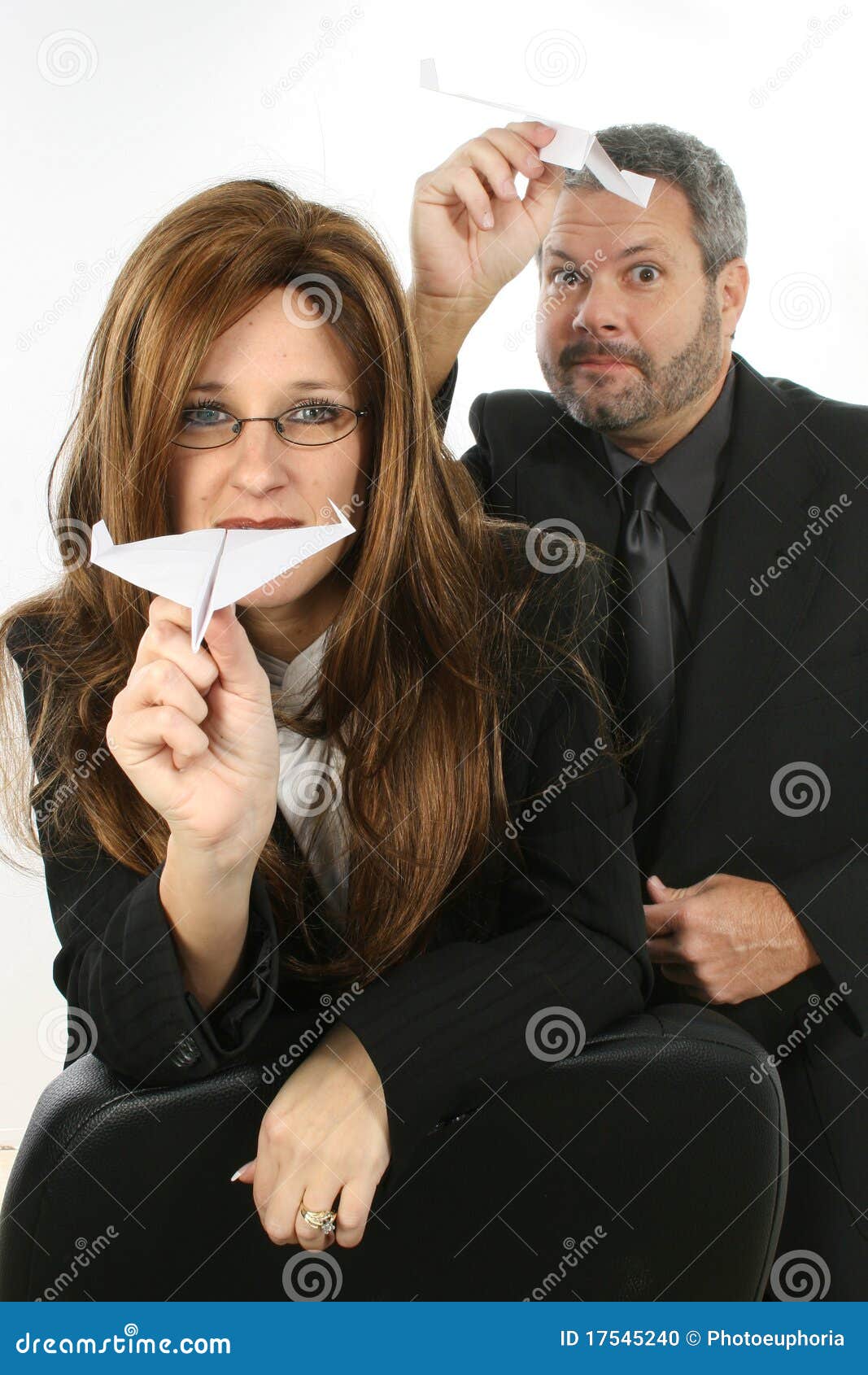 Flying Paper Airplanes Teamwork Stock Photo - Image of team, office ...