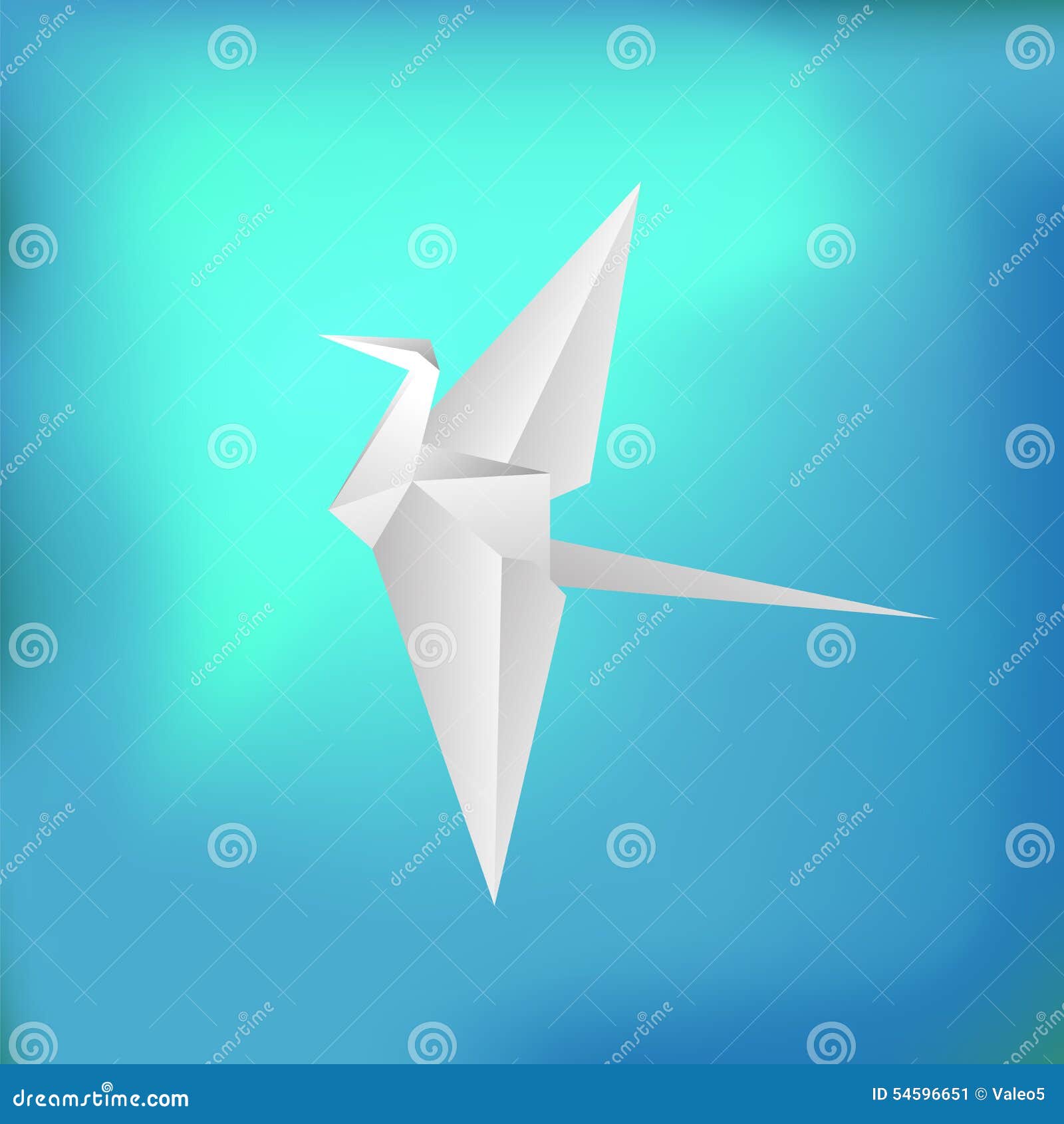 Flying Paper Bird stock vector. Illustration of beautiful - 54596651