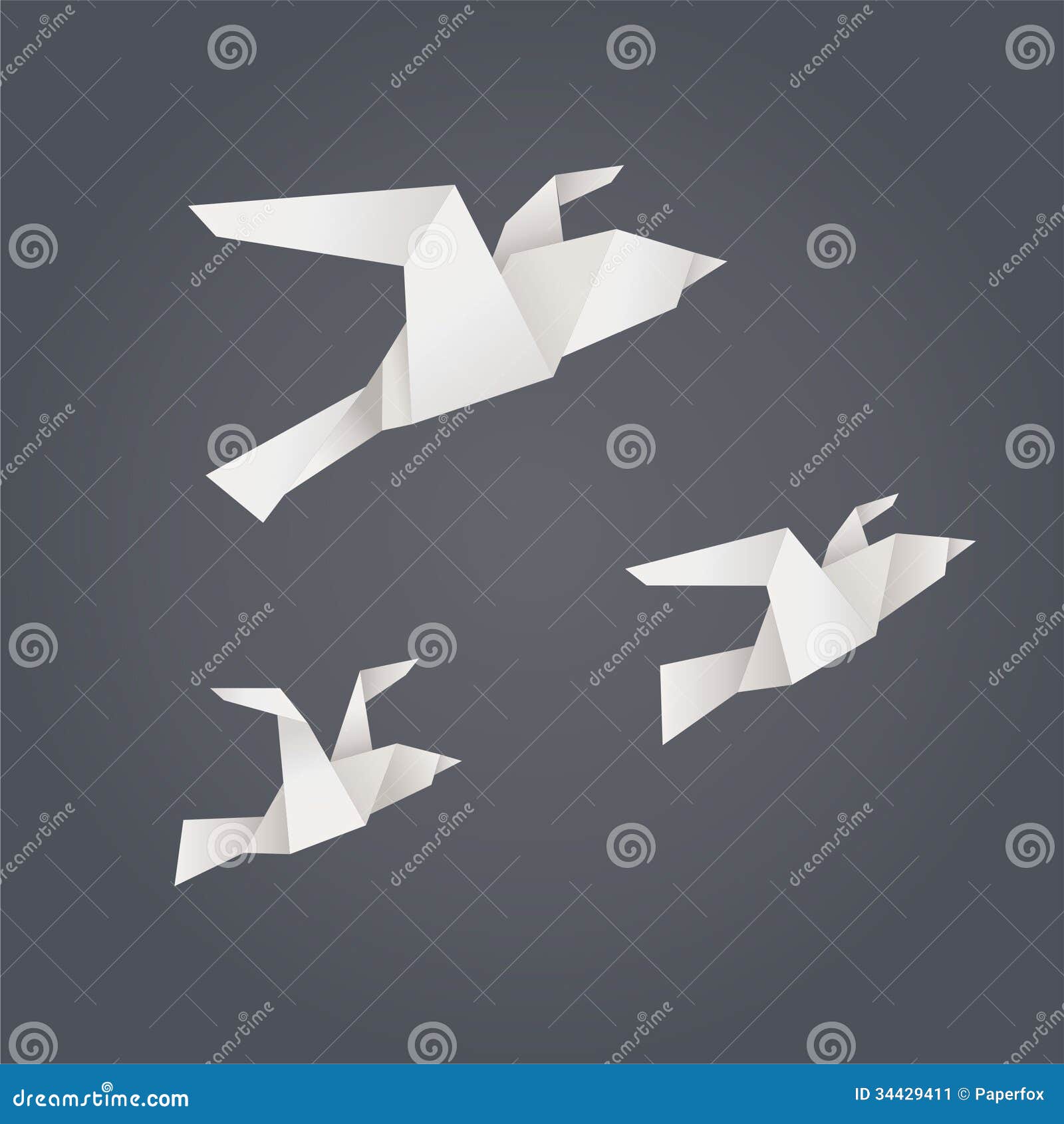 A Flying Paper Airplane. Origami. A Symbol Of A Startup, Development ...