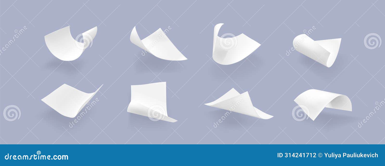 Flying Paper Sheet in Different Angles of View. Stock Vector ...