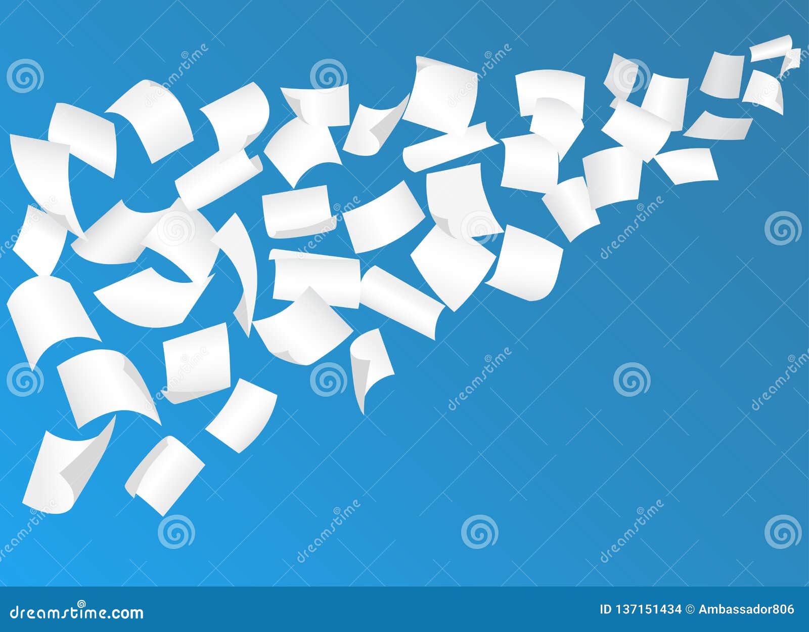 Flying Papers Vector