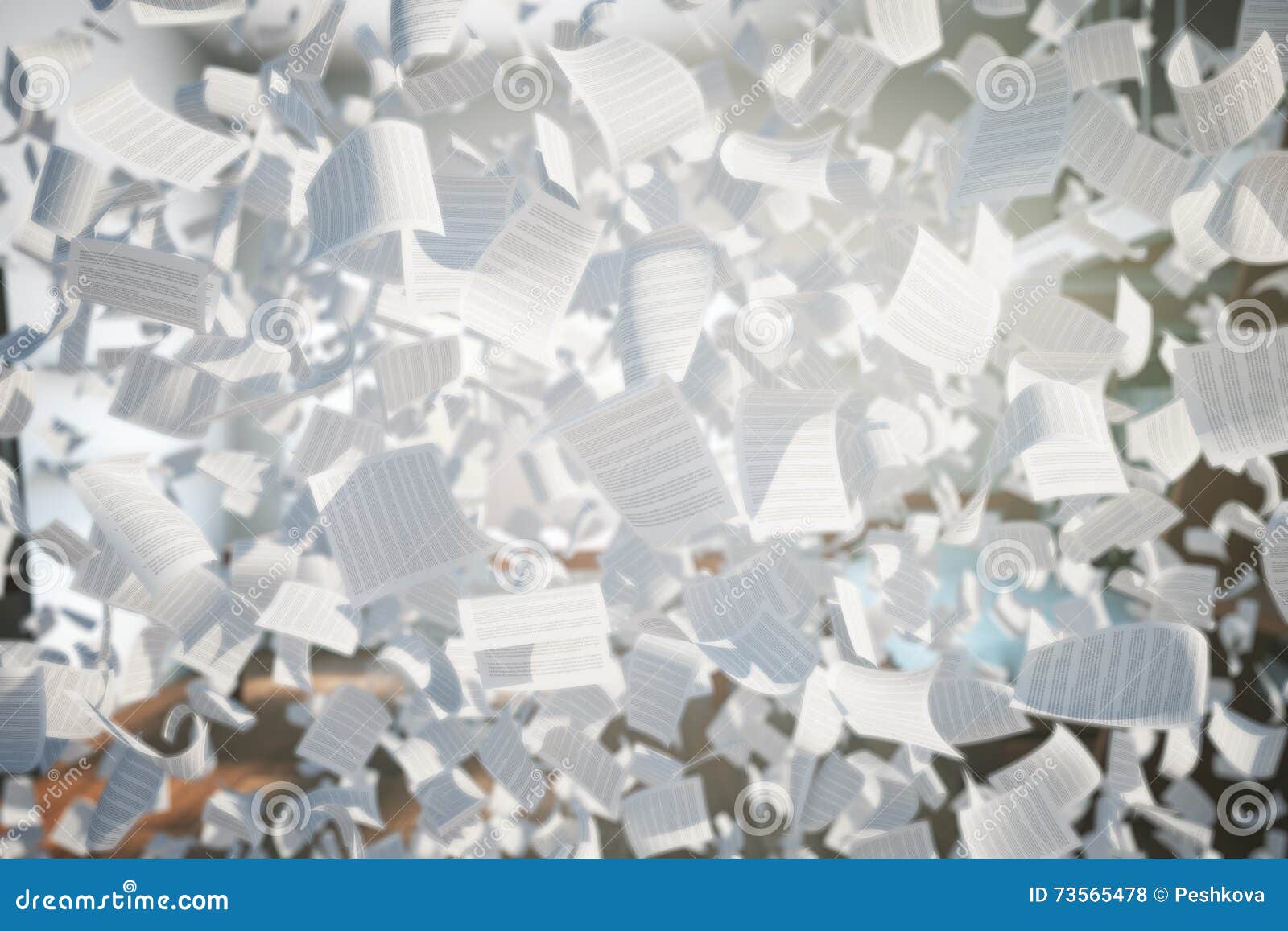 Flying paper sheets stock illustration. Illustration of pile - 73565478