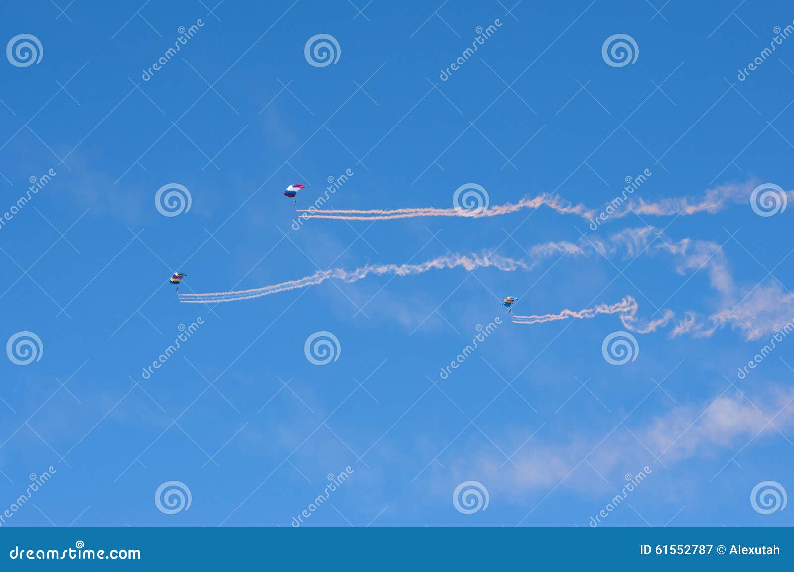 Flying Parachutists in the Sky at an Air Show. Editorial Editorial ...