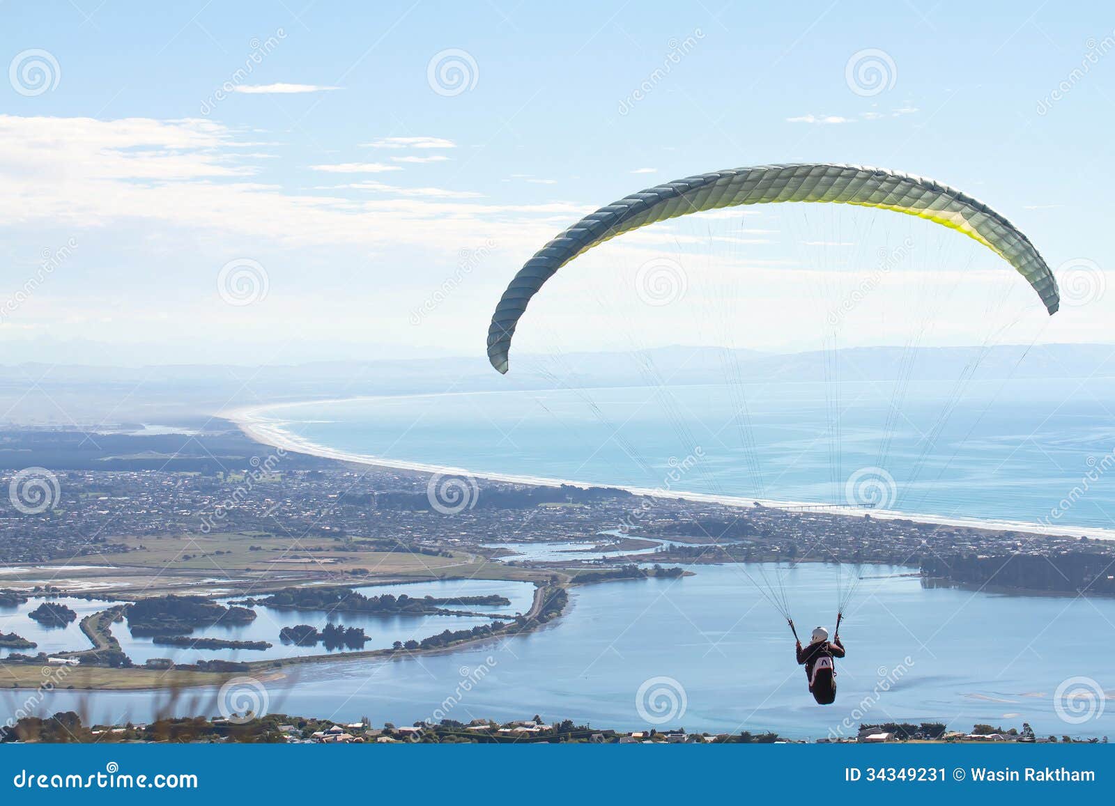 Flying Paraglider stock image. Image of clouds, horizon - 34349231