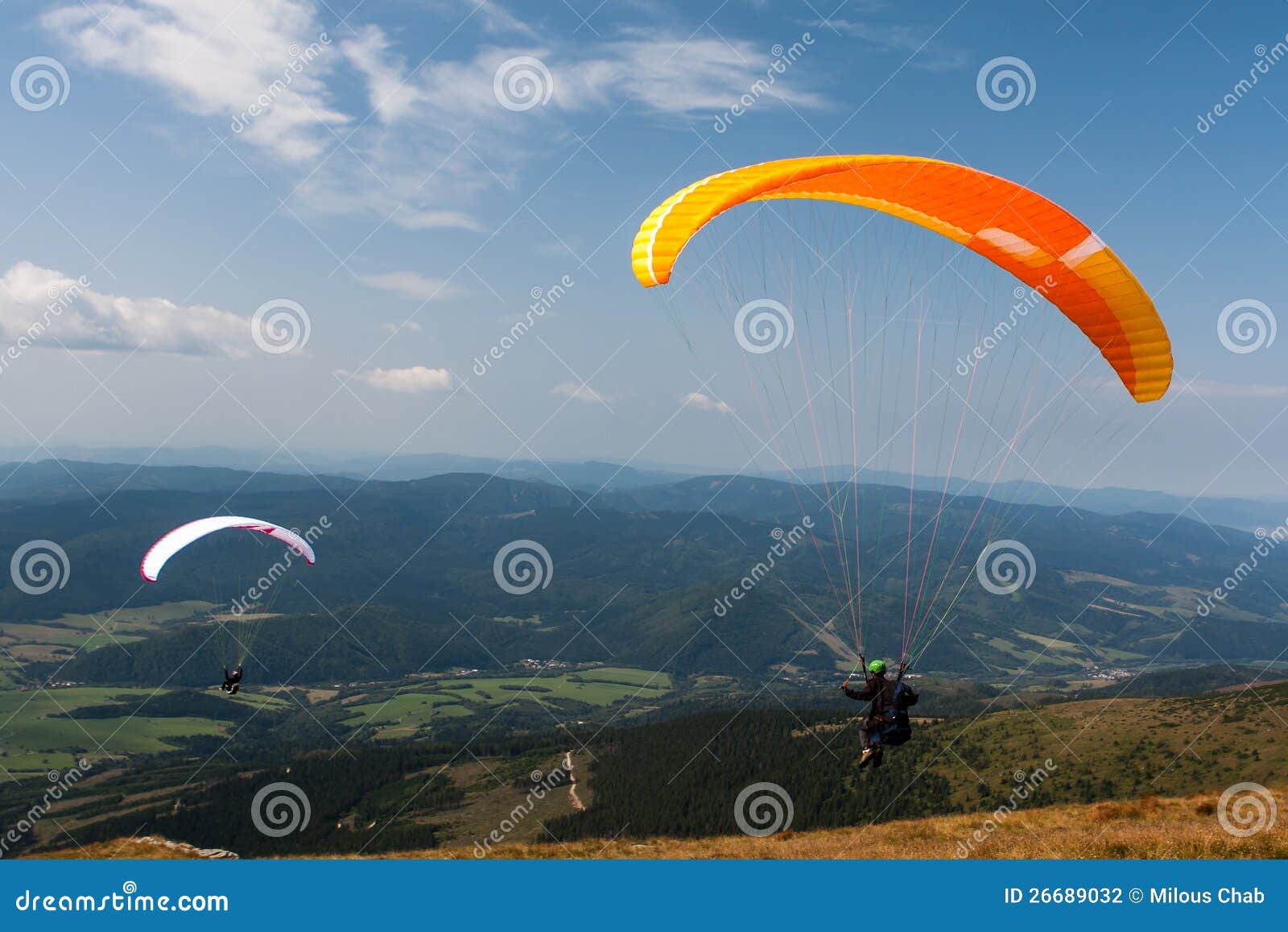Flying Paraglider in the Sky Stock Photo - Image of paragliding ...