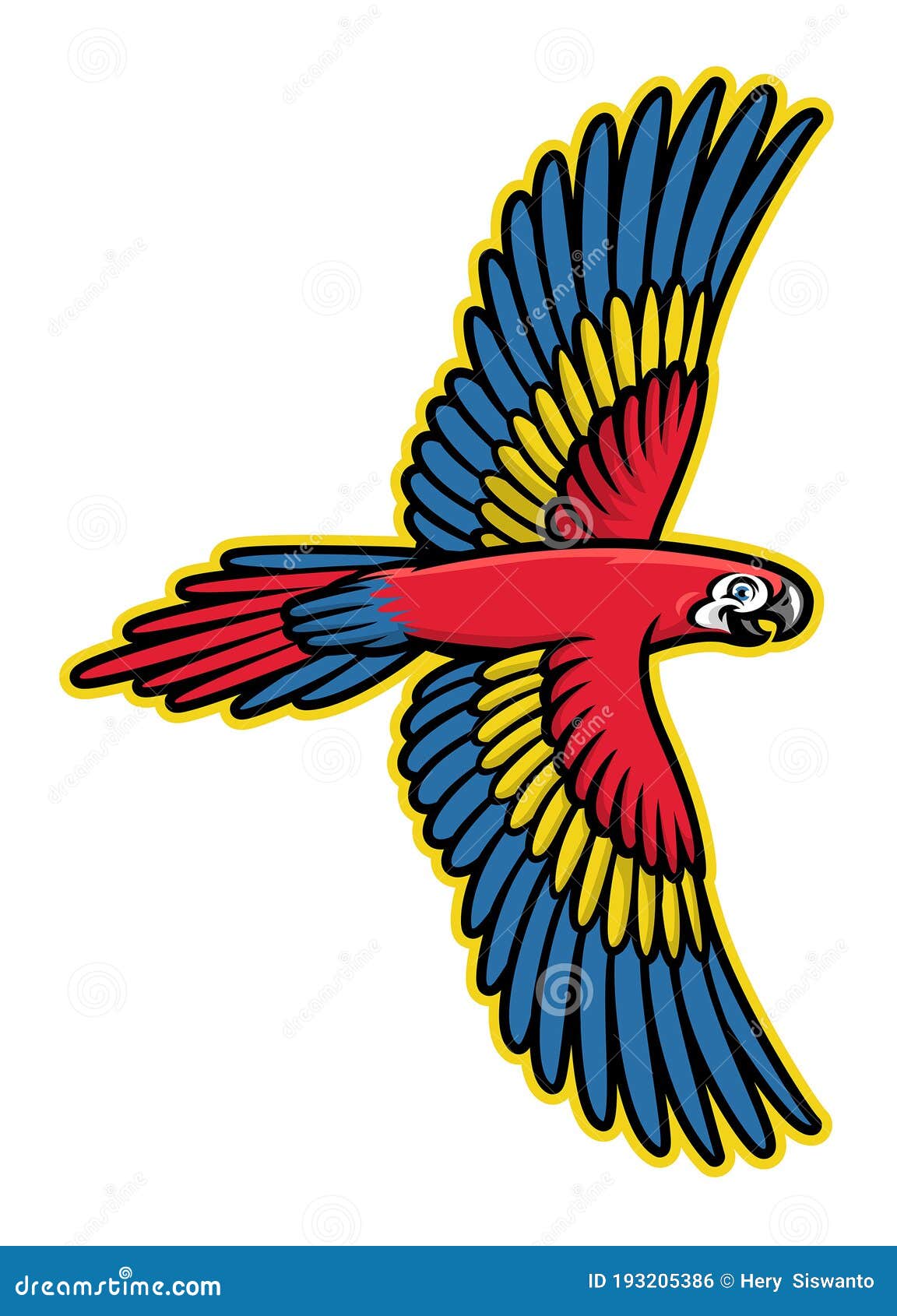 Flying Parrot Bird Mascot Logo Stock Vector - Illustration of design ...
