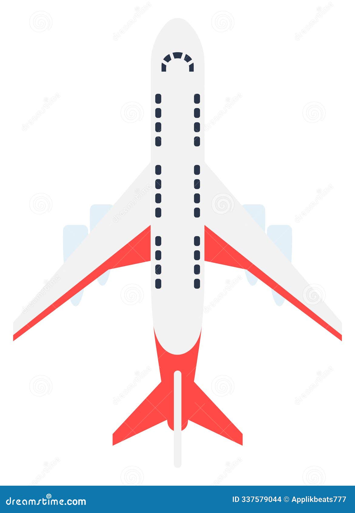 Flying Passenger Plane. Airplane Top View Icon Stock Illustration ...
