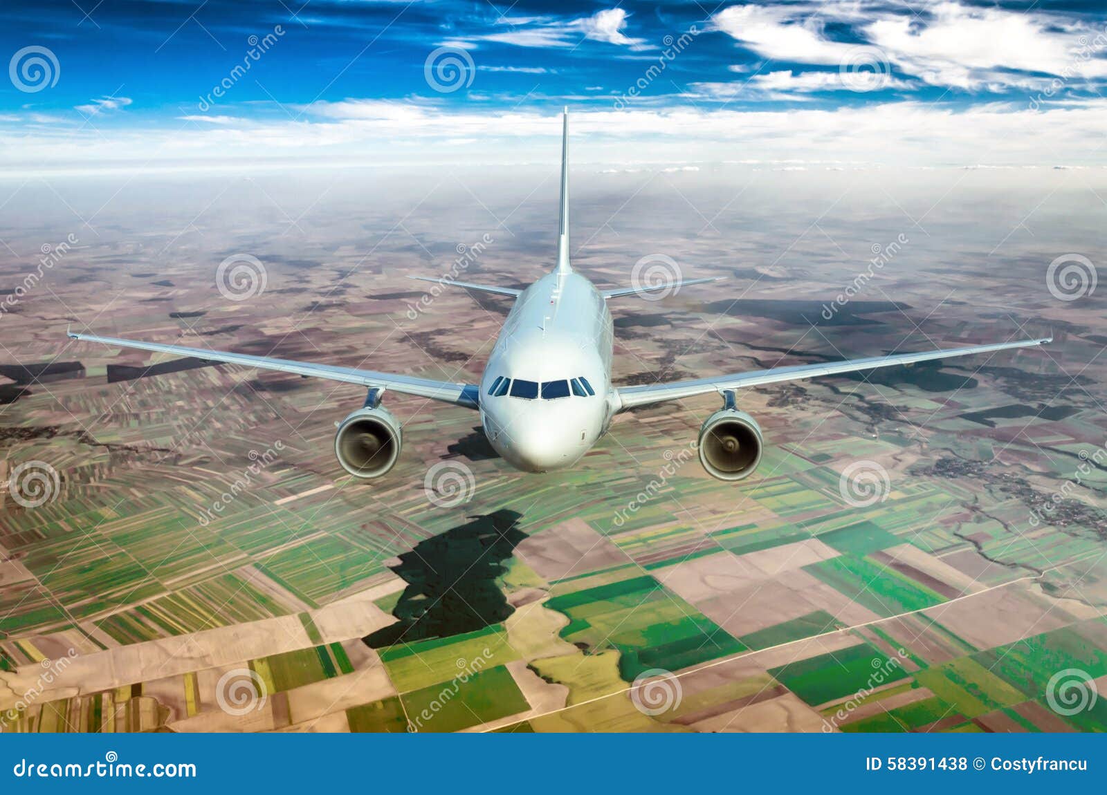 Flying of a Passenger Plane Stock Photo - Image of business, private ...