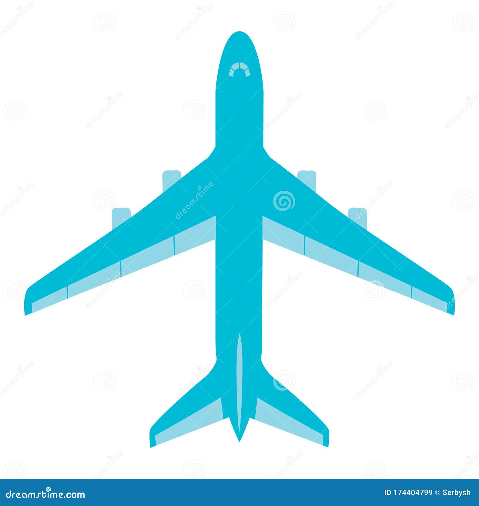 Flying Passenger Plane on a White Background Stock Illustration ...