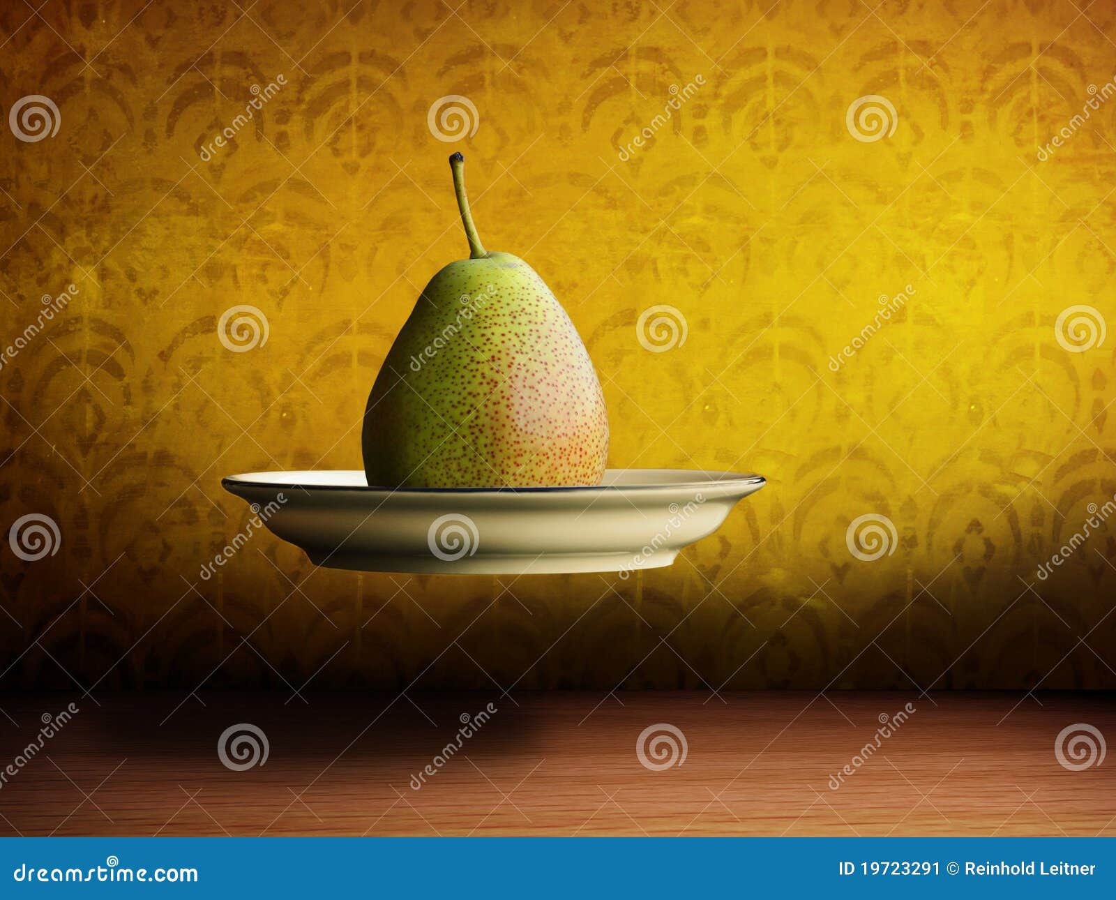 Flying pear on a plate stock image. Image of pattern - 19723291