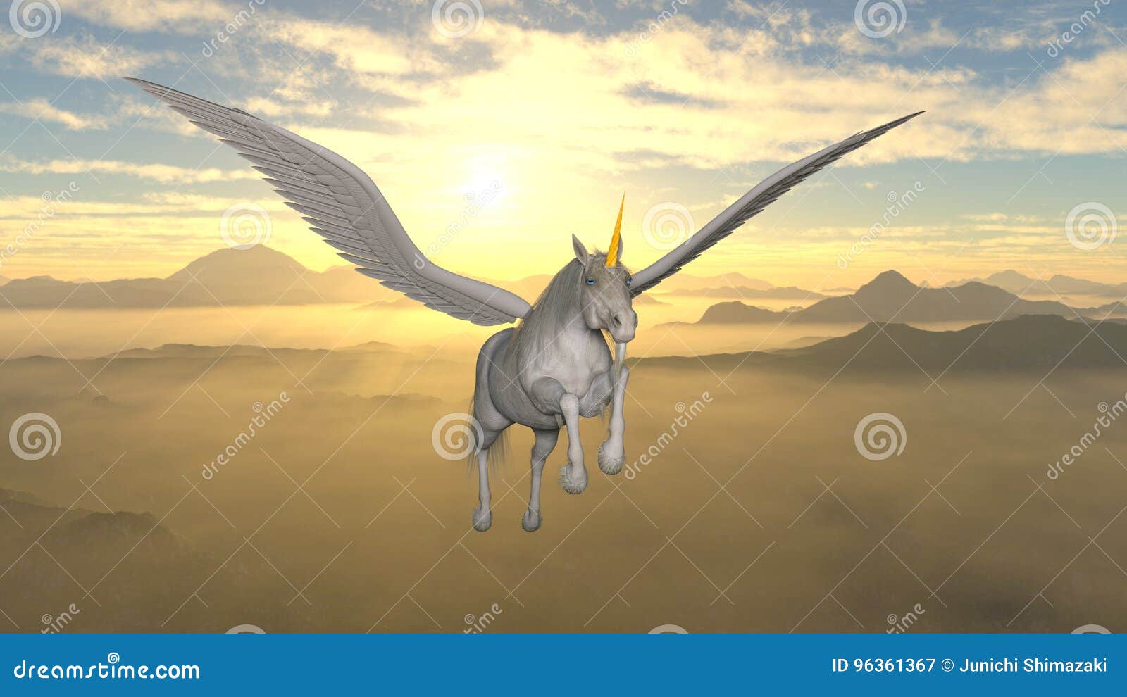 Flying pegasus stock illustration. Illustration of pegasus - 96361367