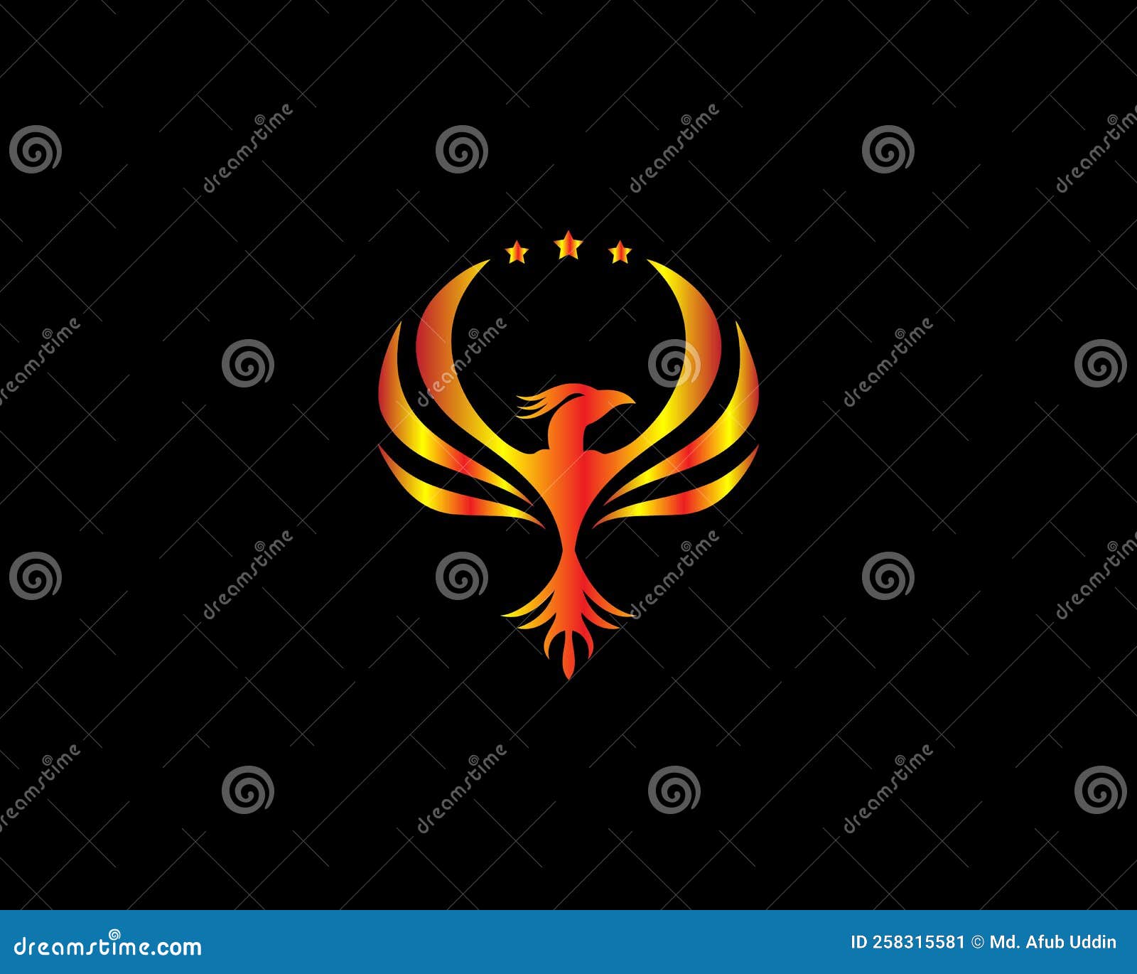 Flying Phoenix Abstract Logo Design Stock Vector - Illustration of ...
