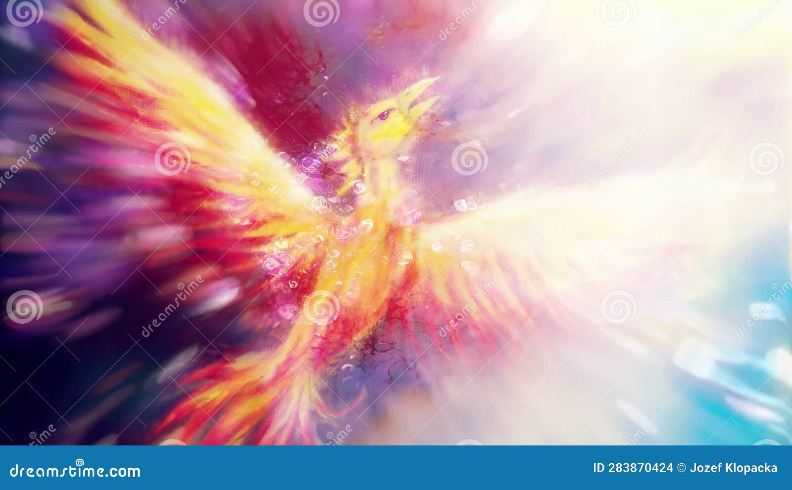 Flying Phoenix Bird As Symbol of Rebirth and New Beginning. Stock ...