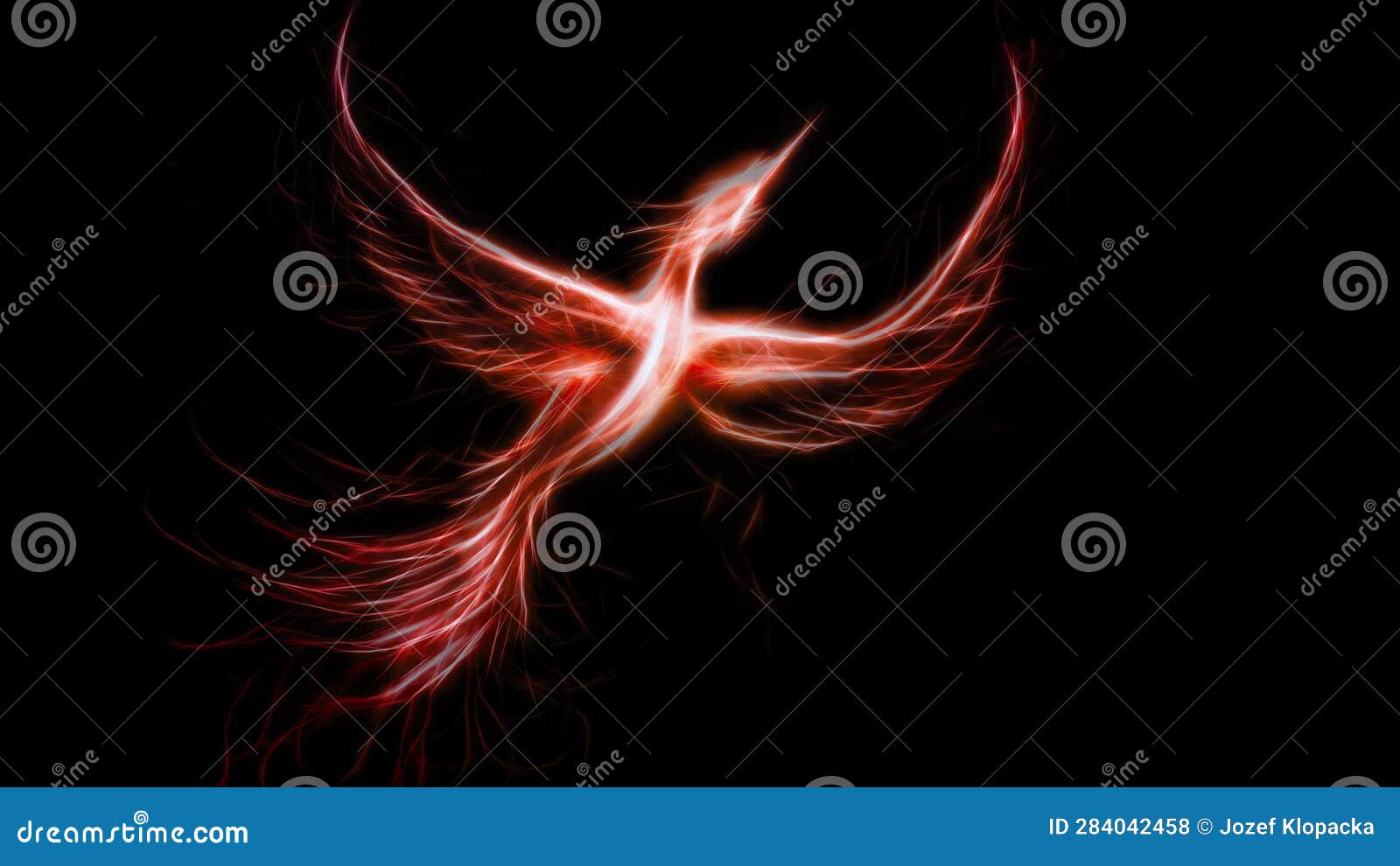 Flying Phoenix Bird As Symbol of Rebirth and New Beginning. Loop ...