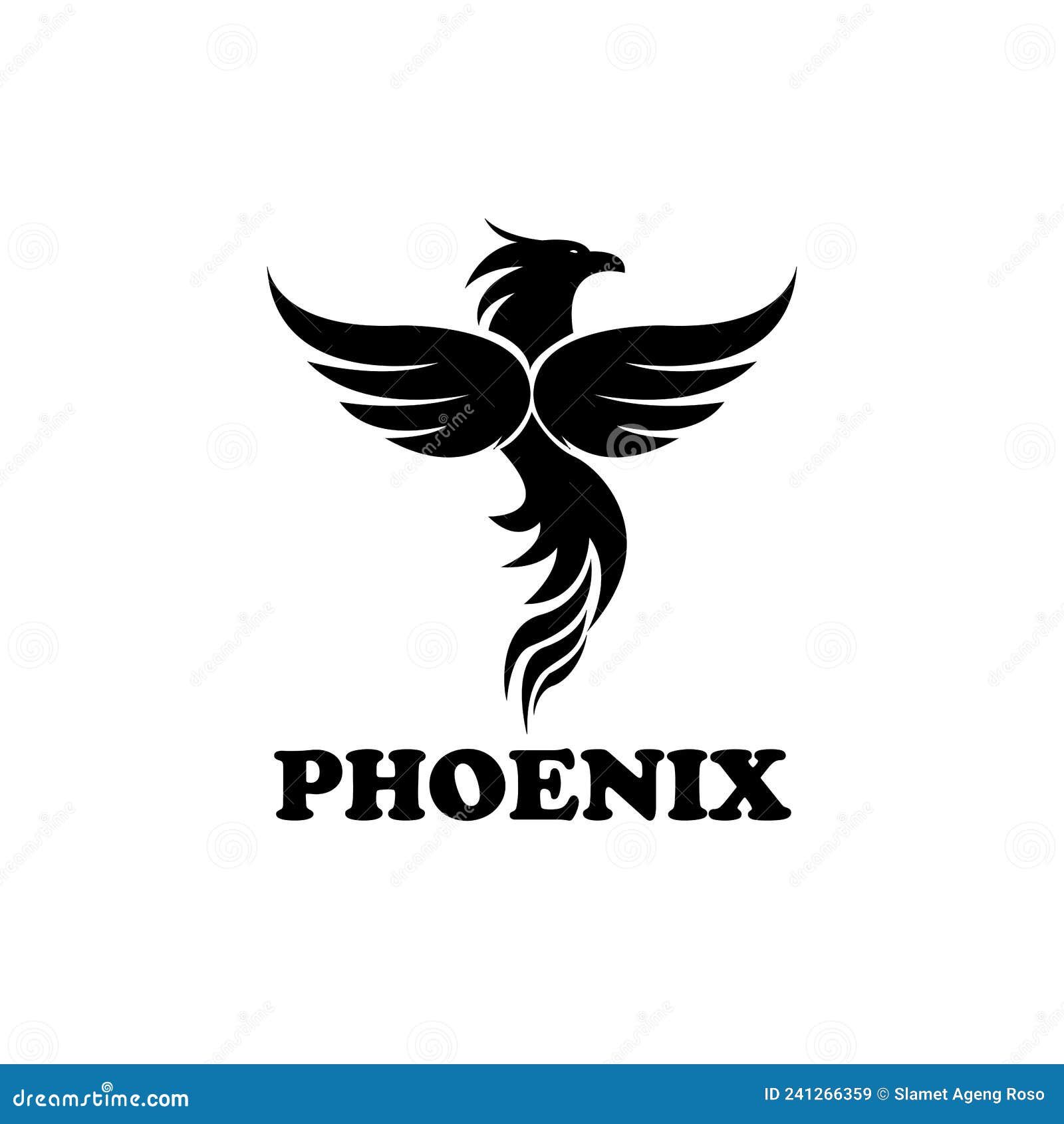 Flying Phoenix Design Logo Vector Stock Vector - Illustration of eagle ...