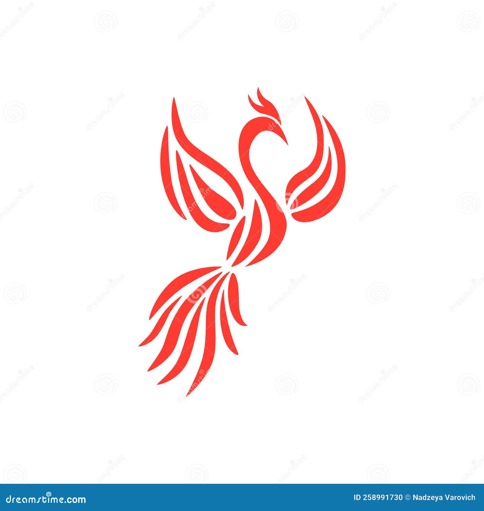 Flying Phoenix Fire Bird Abstract Logo Design Vector Template. Stock ...