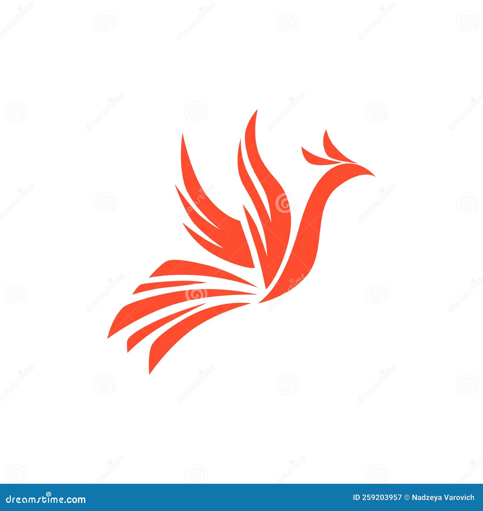 Flying Phoenix Fire Bird Abstract Logo Design Vector Template. Stock ...