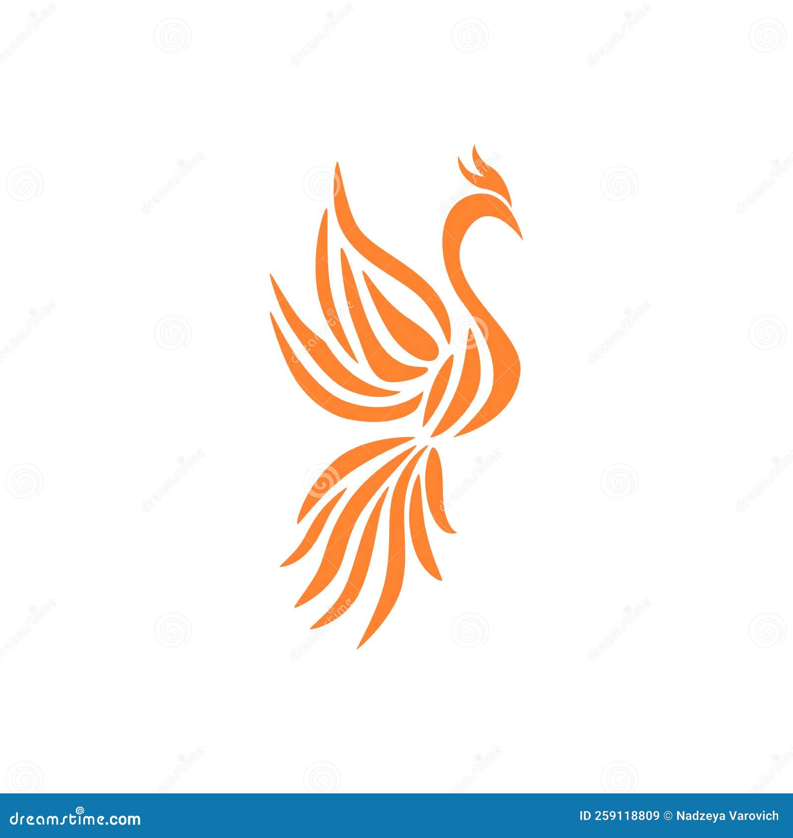 Flying Phoenix Fire Bird Abstract Logo Design Vector Template. Stock ...