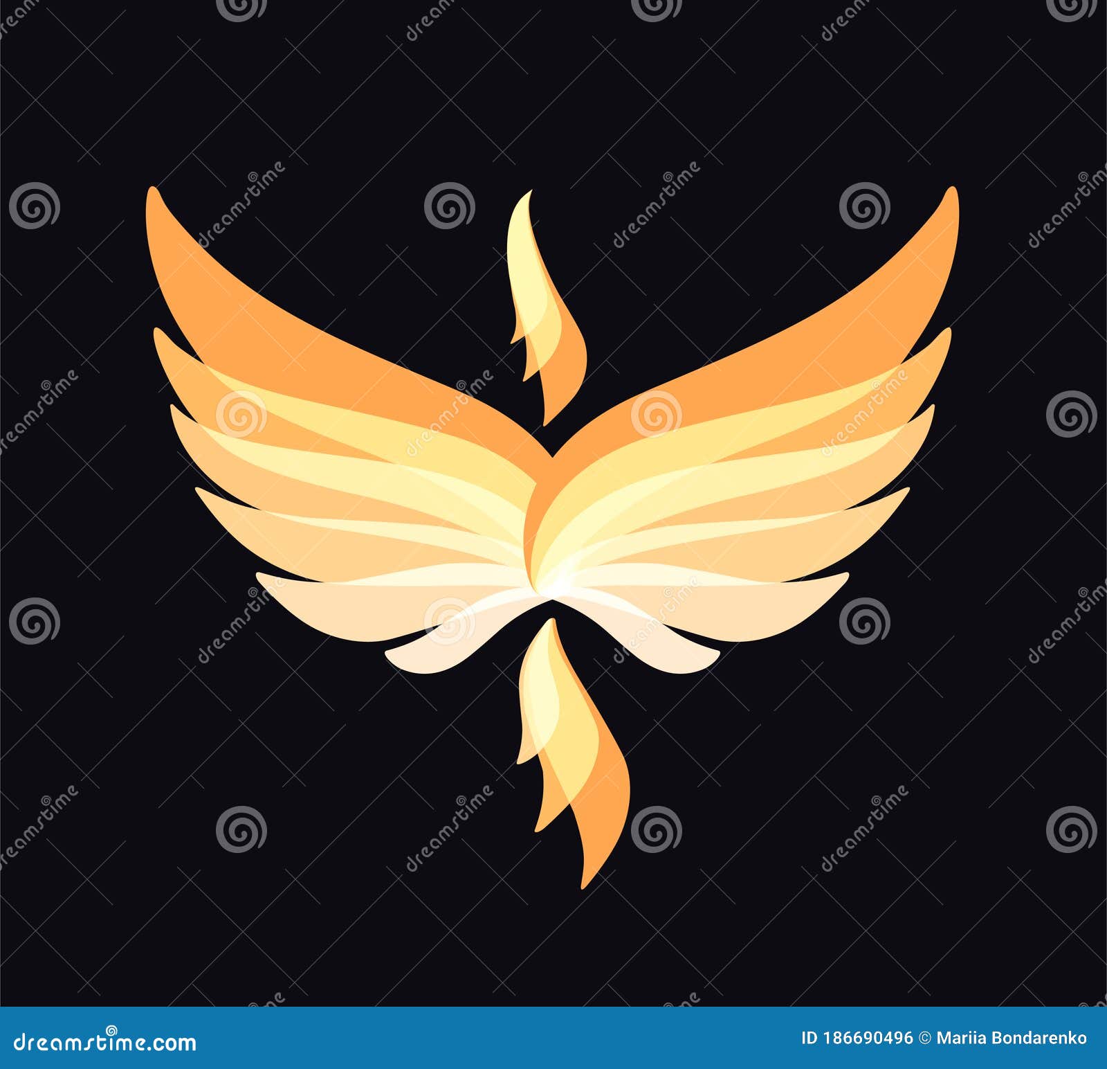 Flying Phoenix Icon. Flame and Fire Stock Vector - Illustration of ...