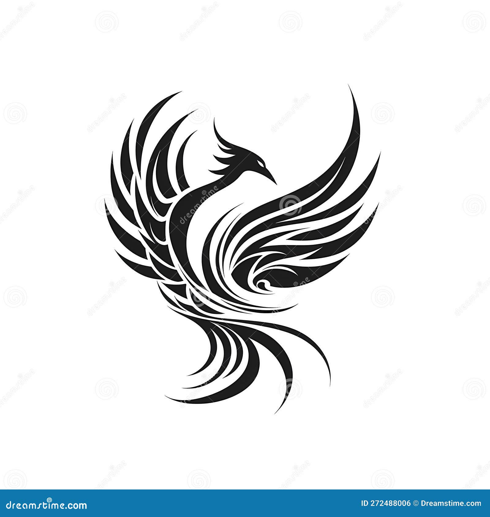 Flying Phoenix Symbol Illustration. Generative AI Stock Illustration ...