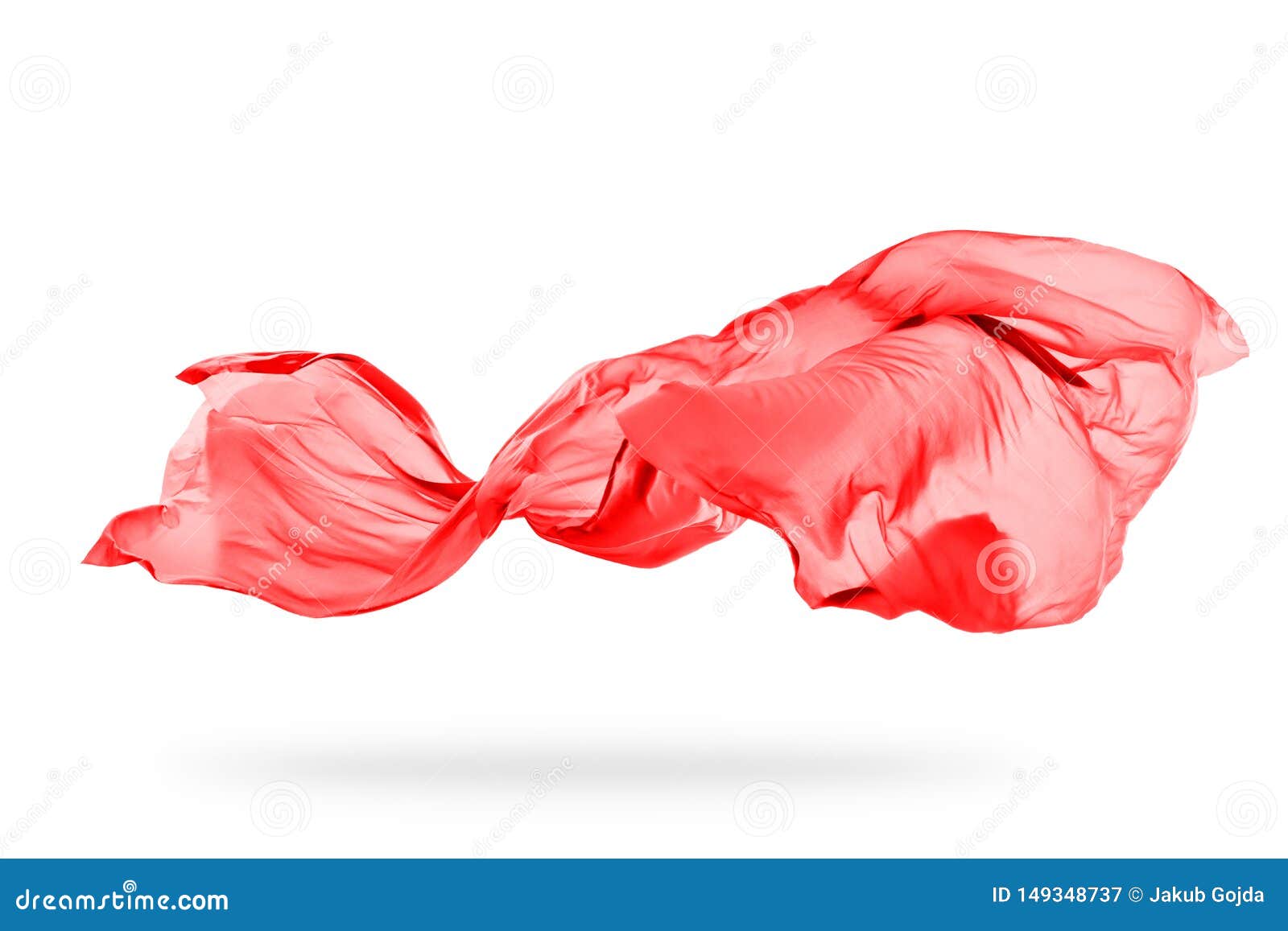 Flying Piece of Coloured Cloth on White Background Stock Image - Image ...