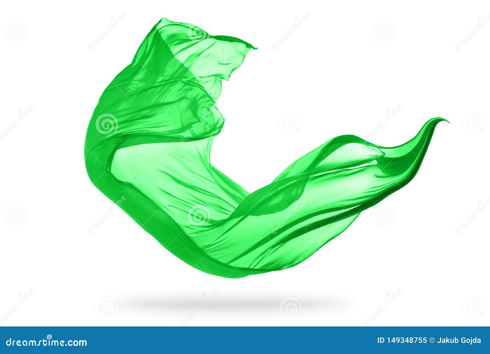 Flying Piece of Coloured Cloth on White Background Stock Image - Image ...