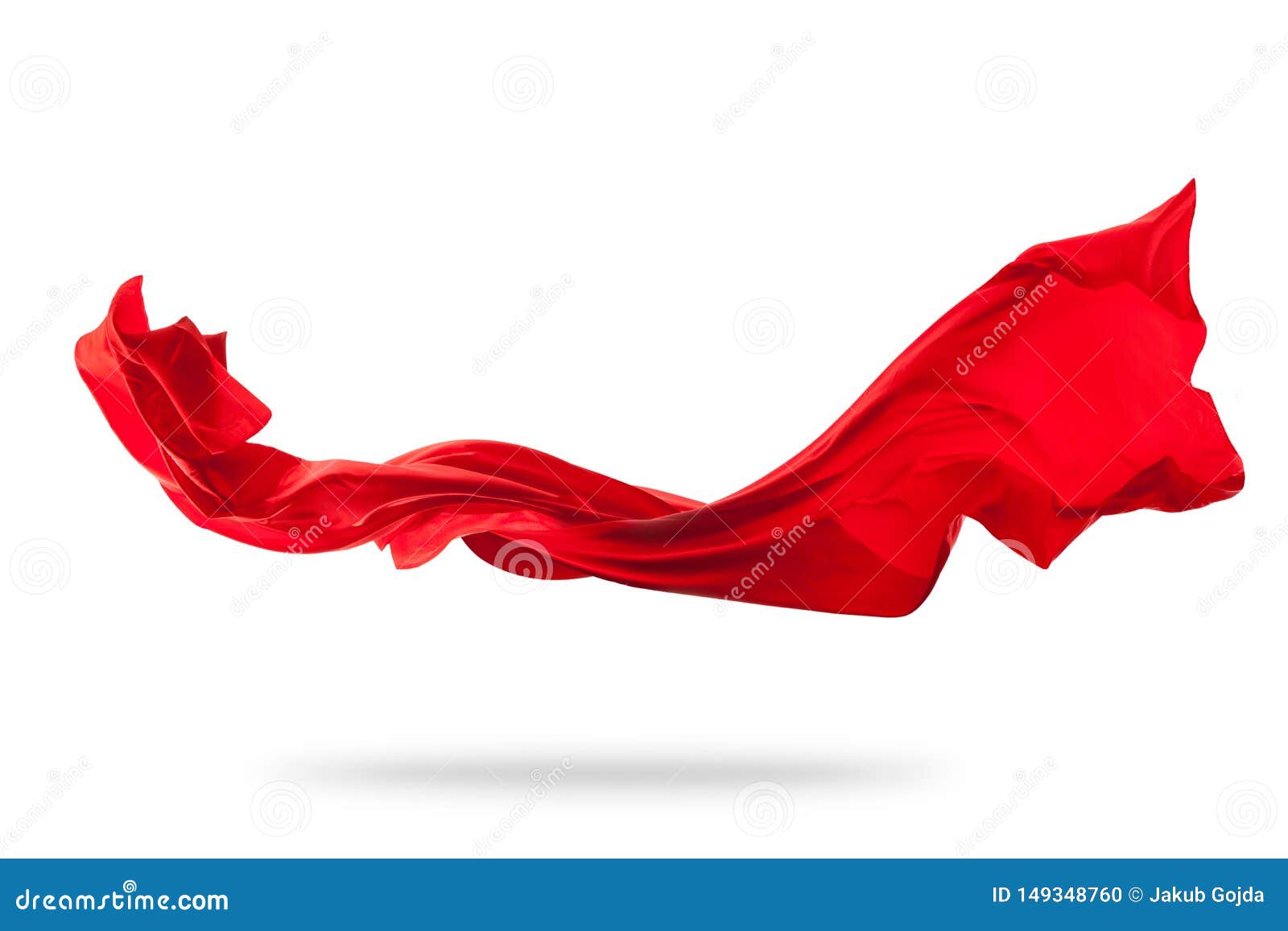 Flying Piece of Coloured Cloth on White Background Stock Photo - Image ...