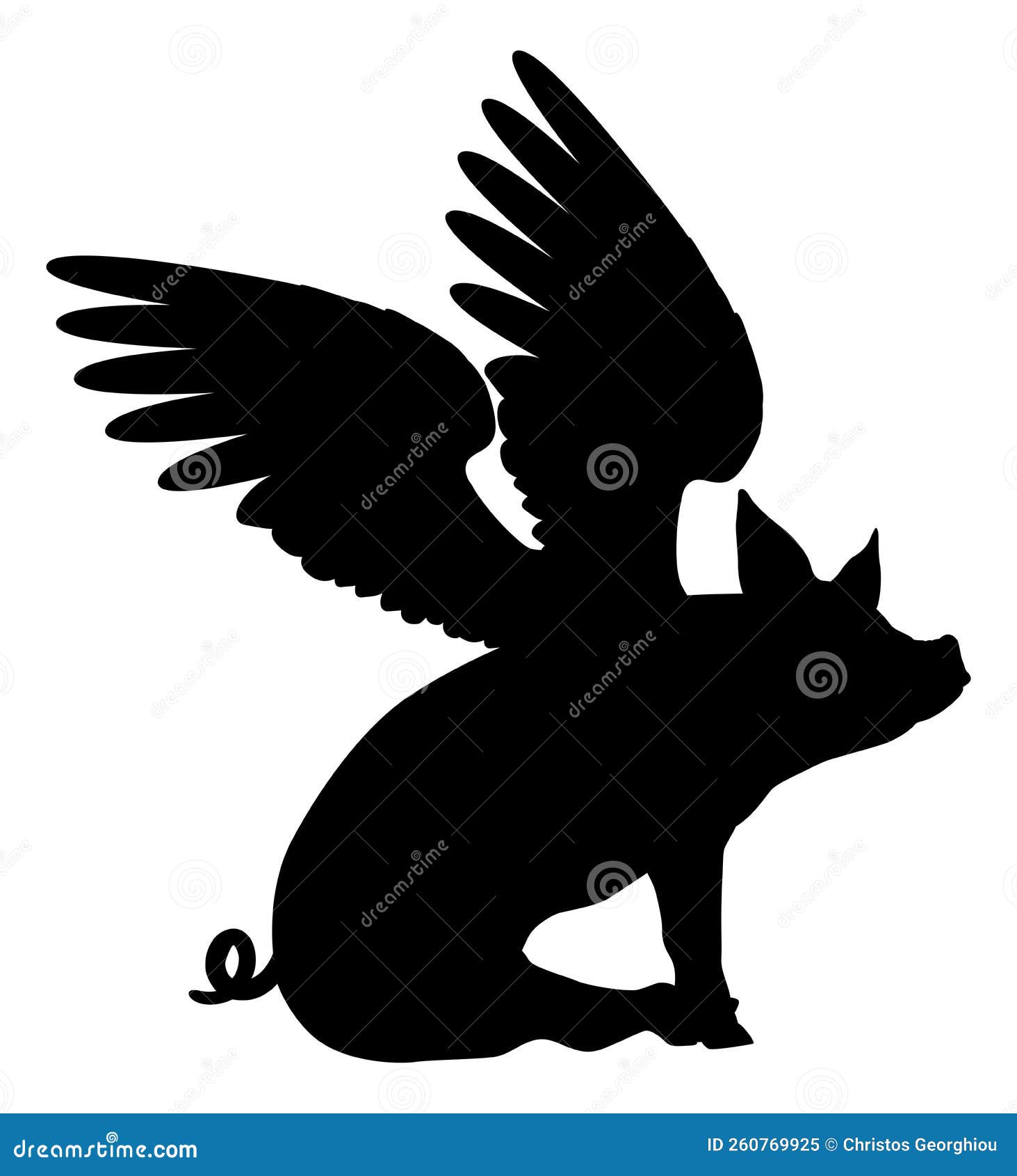 Flying Pig Silhouette