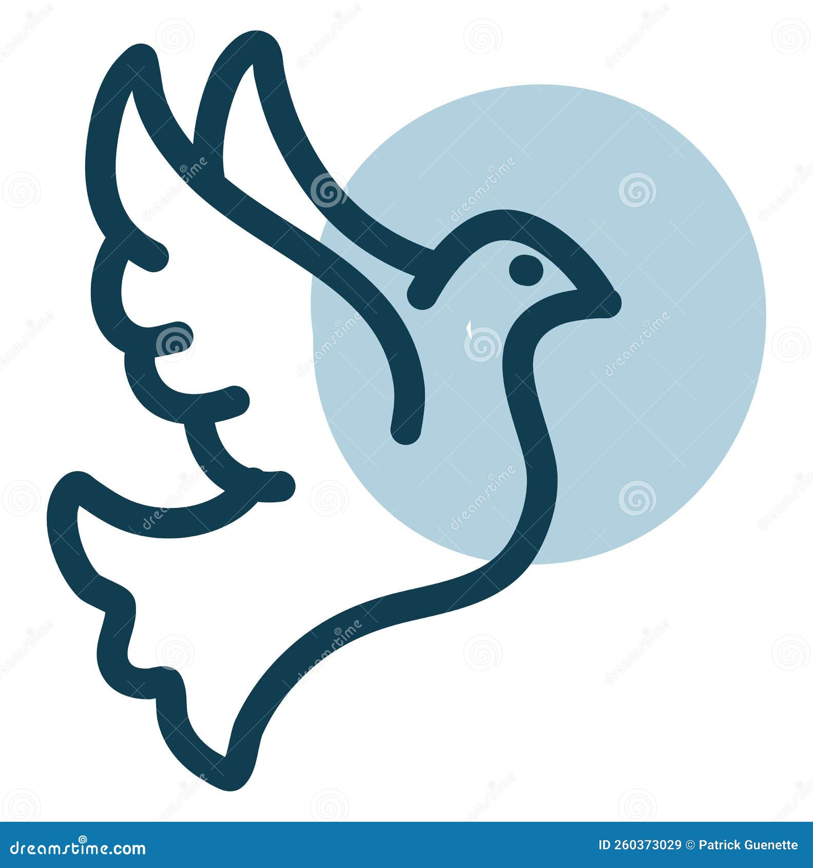 Flying pigeon, icon stock vector. Illustration of shape - 260373029