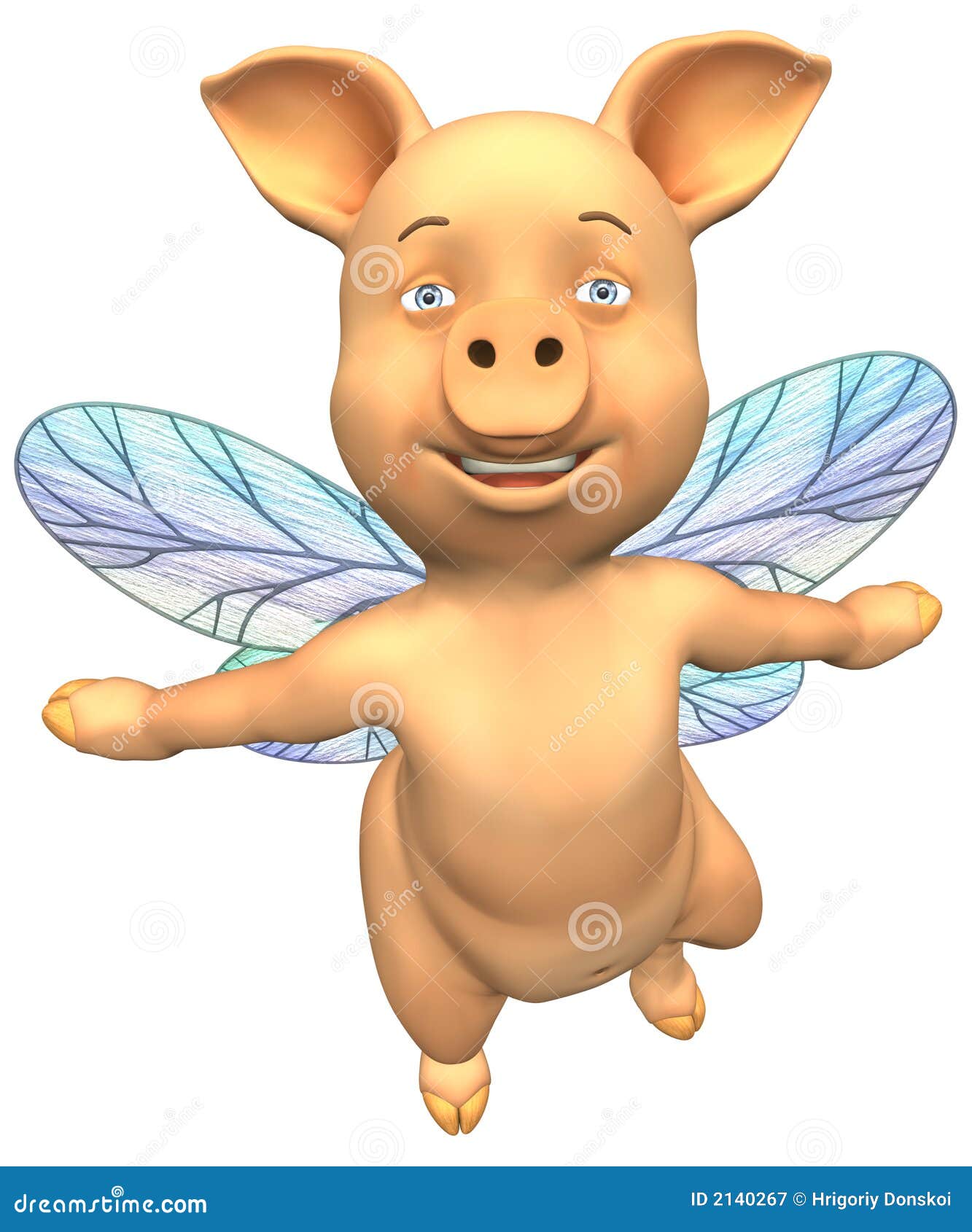 Flying Piggy stock illustration. Illustration of animal - 2140267