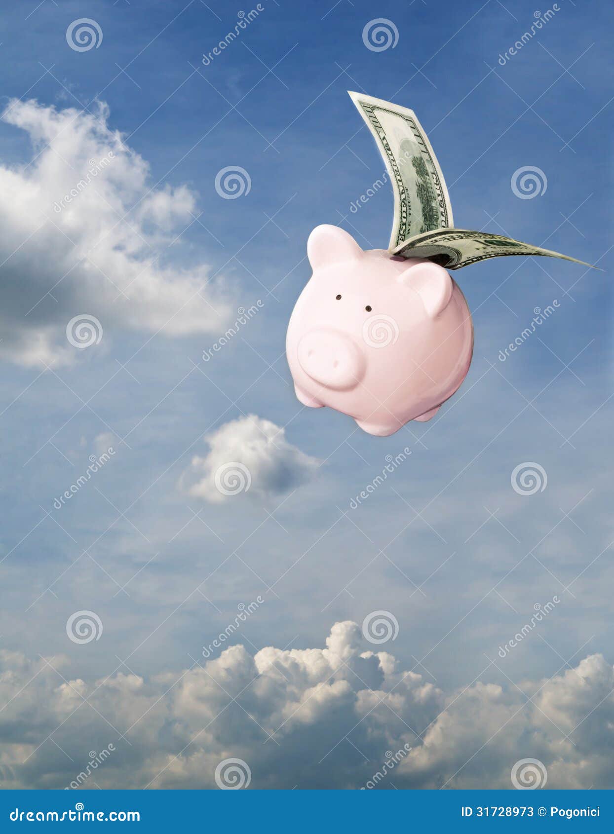 Flying piggy bank stock image. Image of escape, credit - 31728973