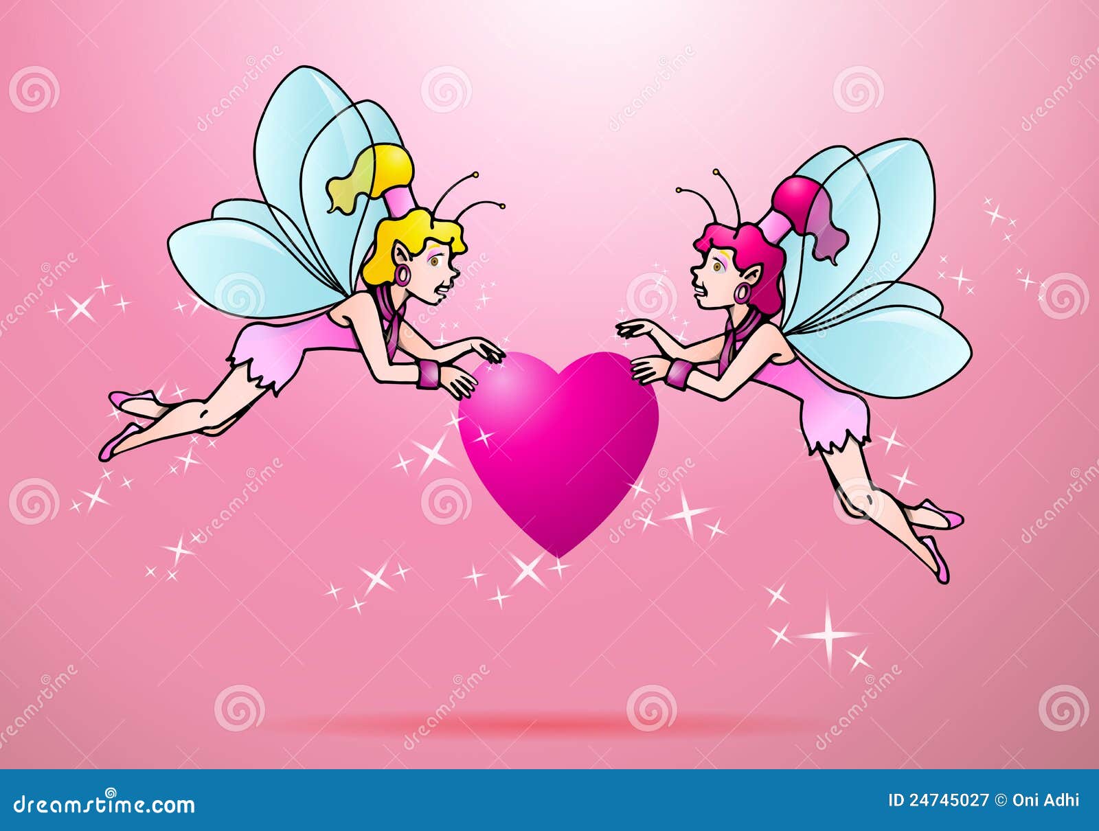 Flying pink fairy stock illustration. Illustration of shape - 24745027