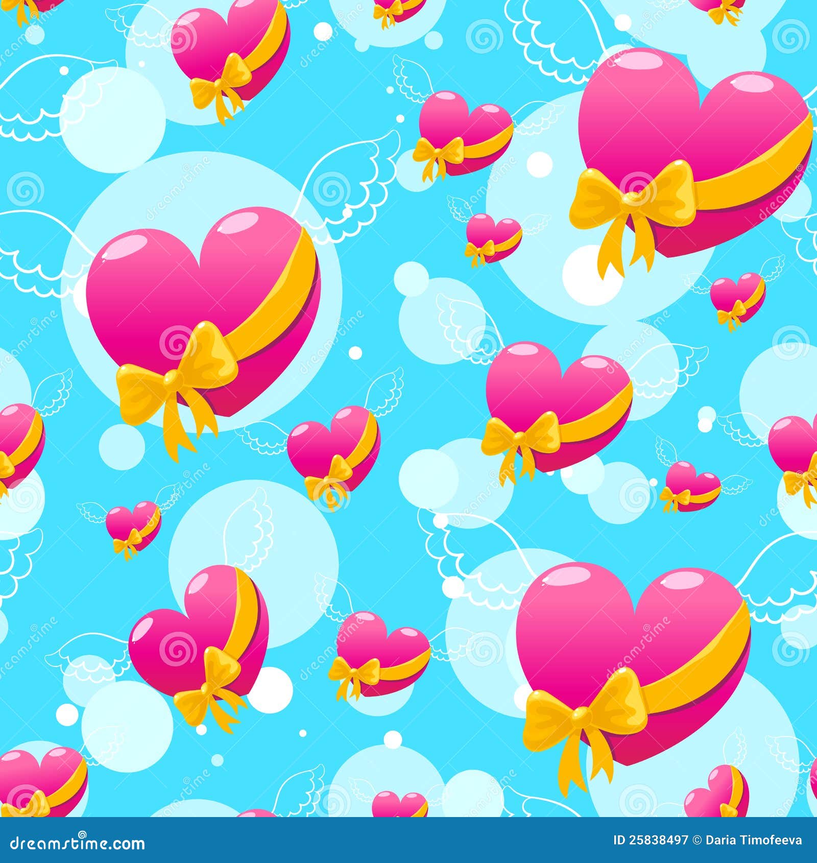 Flying pink hearts stock vector. Illustration of cute - 25838497