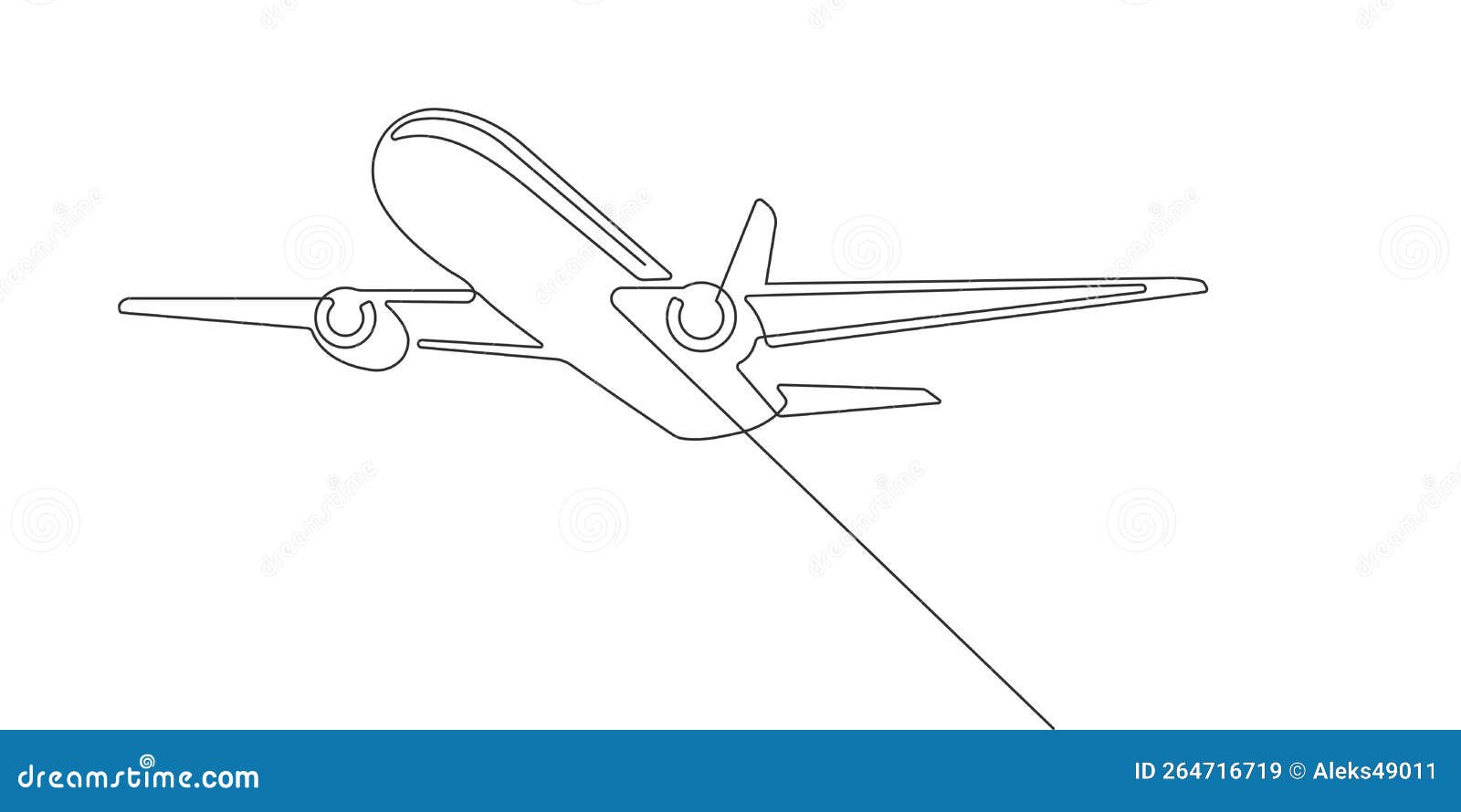Flying Plane.Airplane.Air Flights.Continuous Line Drawing.Vector ...