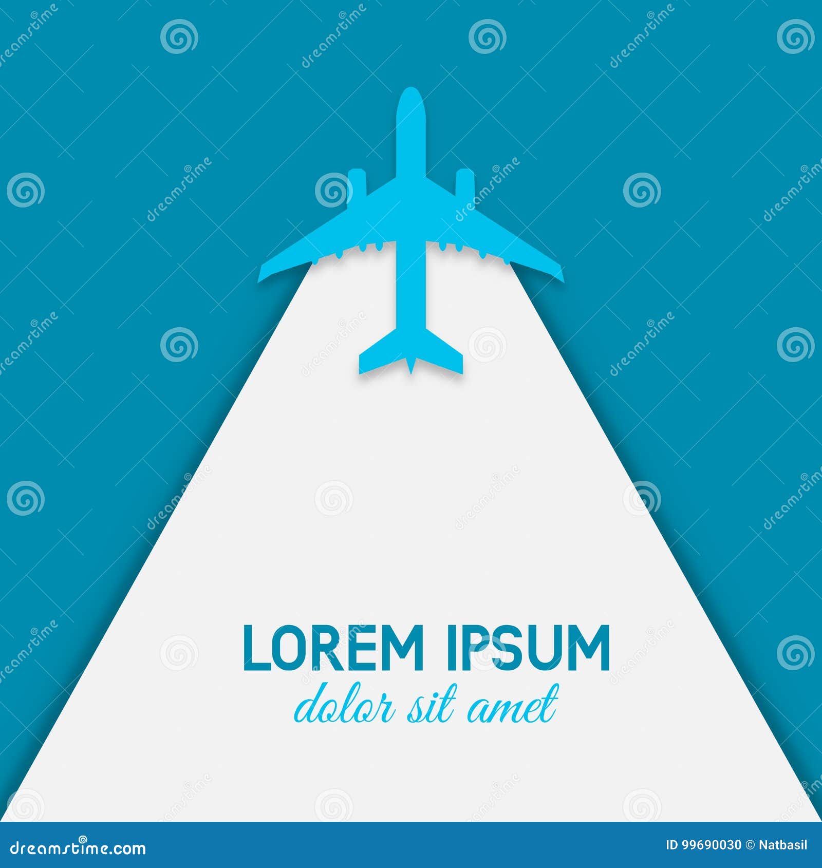 Flying Plane on Blue Background Stock Vector - Illustration of airplane ...