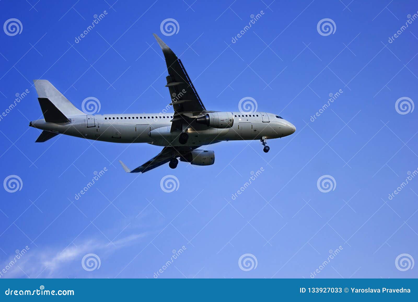 Flying plane stock image. Image of blue, closeup, transport - 133927033