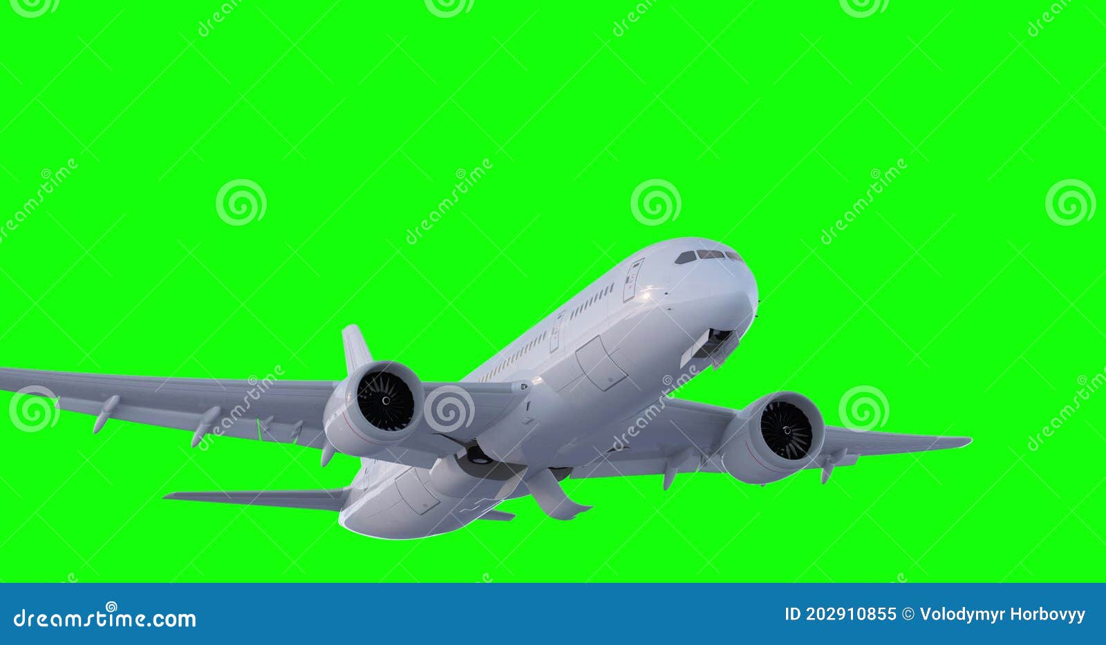 Flying a Plane on a Green Screen. 3D Render Stock Video - Video of ...