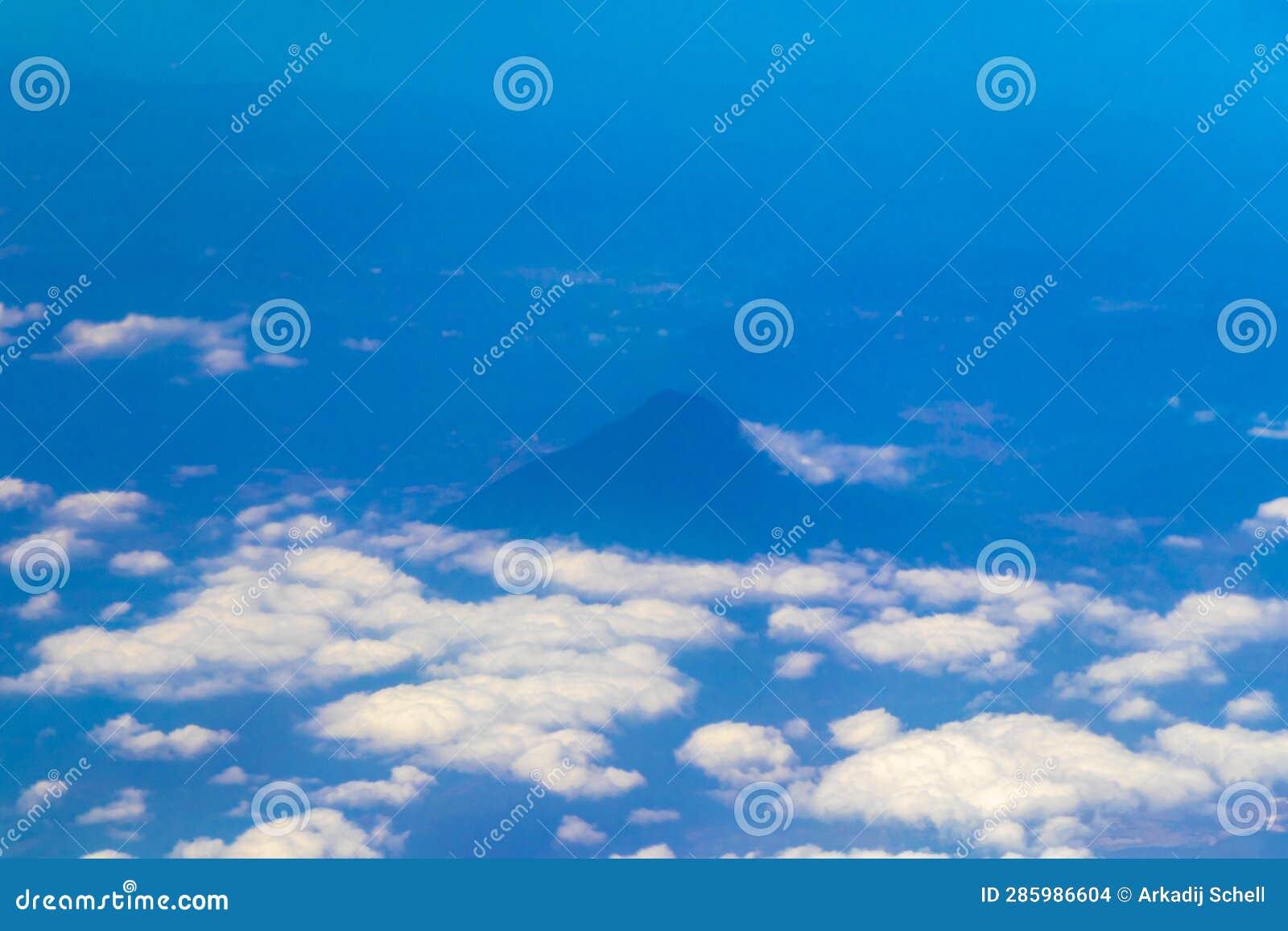 Flying by Plane Over Mexico View of Volcanoes Mountains Clouds Stock ...