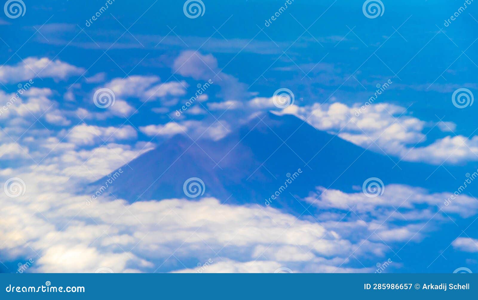 Flying by Plane Over Mexico View of Volcanoes Mountains Clouds Stock ...