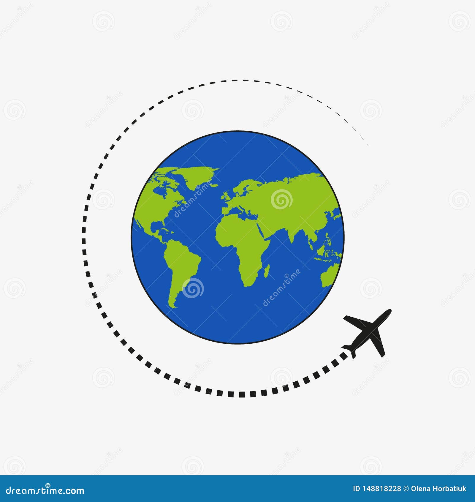 World Map In A Flat Style. Earth, Globe. Navigation. Route And ...