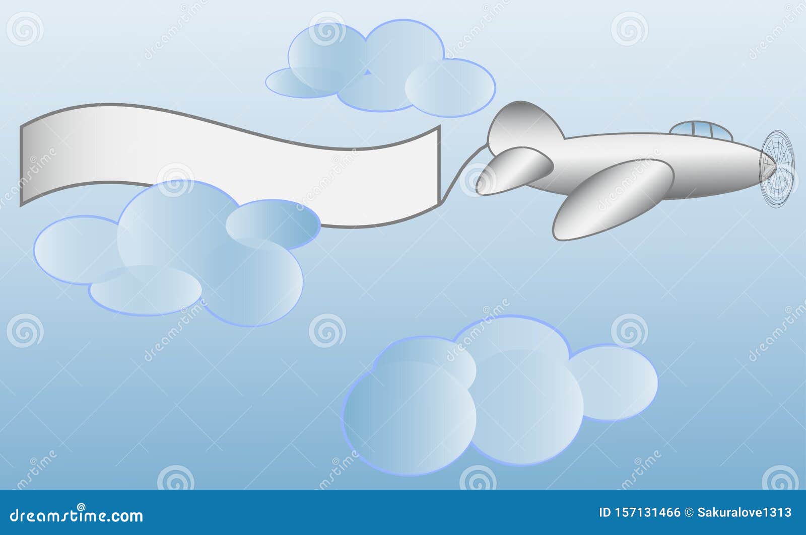 Flying Planes Set with the Banners, Template for Text Stock ...