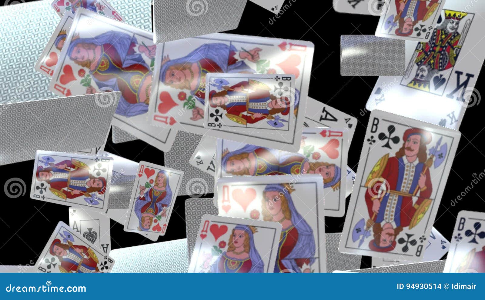 Flying Playing Cards Animation with Alpha Channel Stock Footage - Video ...