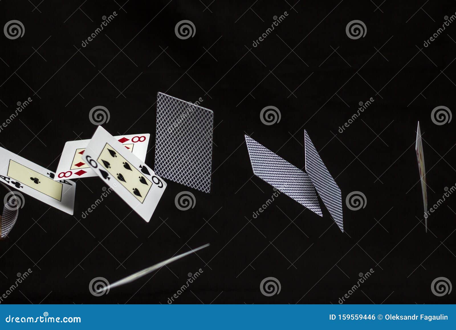Flying playing cards stock photo. Image of hand, heart - 159559446