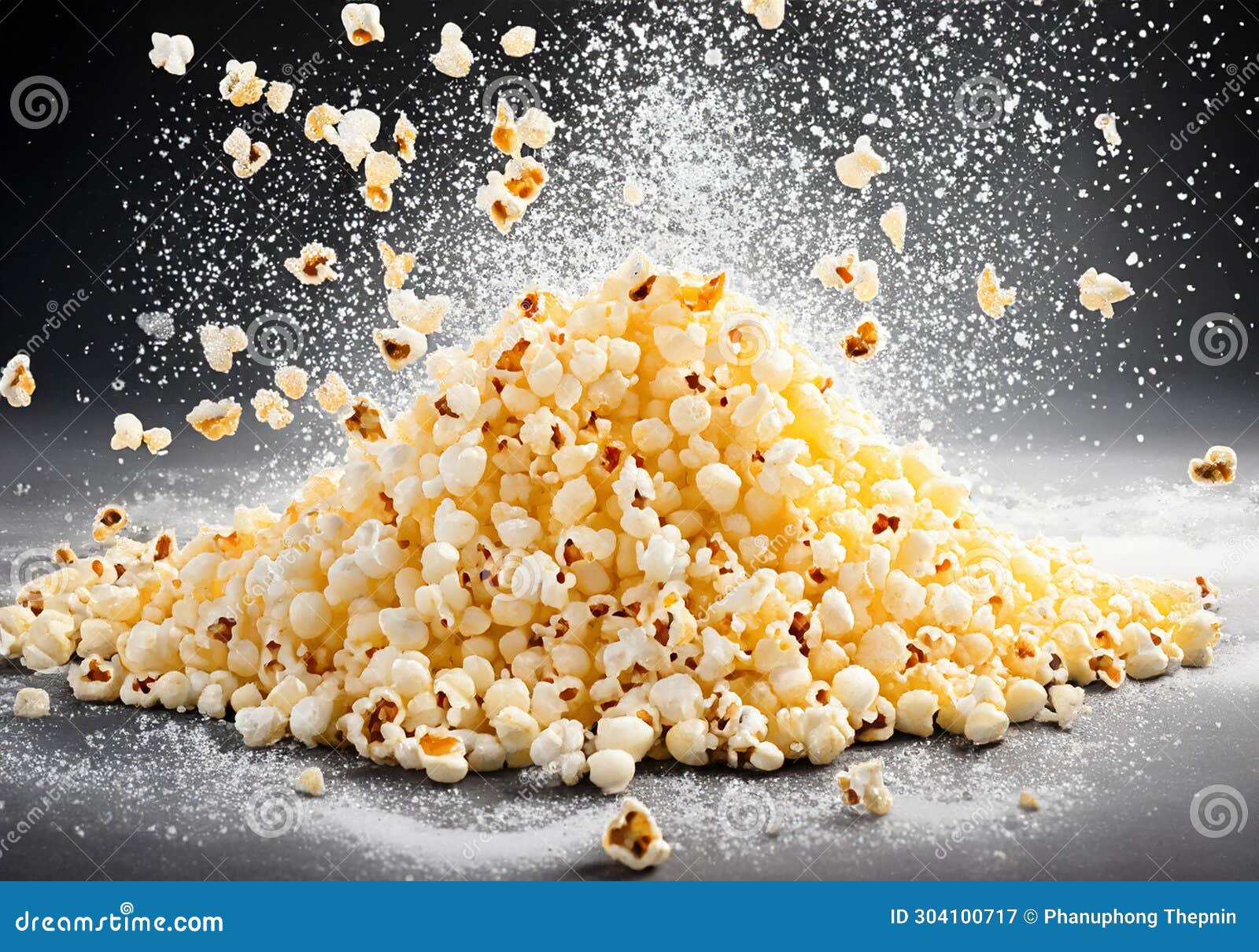 Flying Popcorn and Sea Salt Stock Illustration - Illustration of butter ...