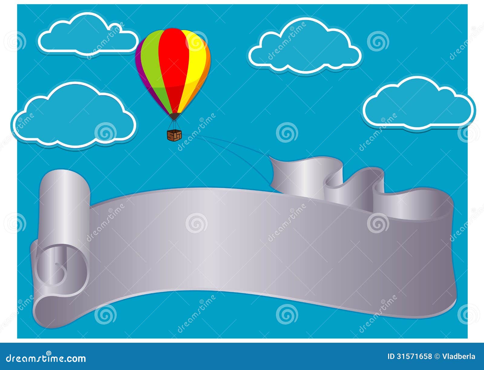 Flying poster stock vector. Illustration of paper, cloud - 31571658