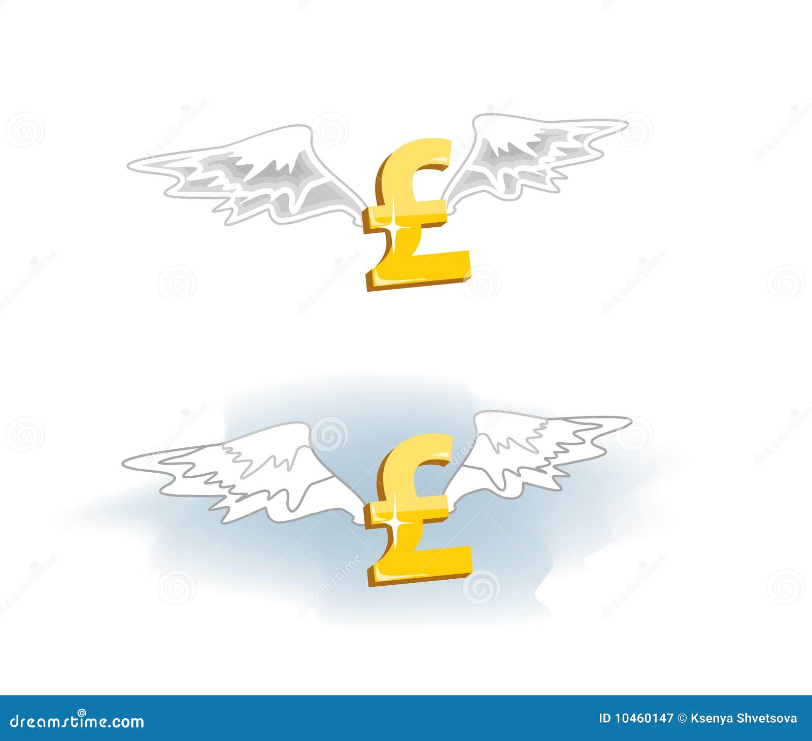 Flying pound stock vector. Illustration of finance, budget - 10460147