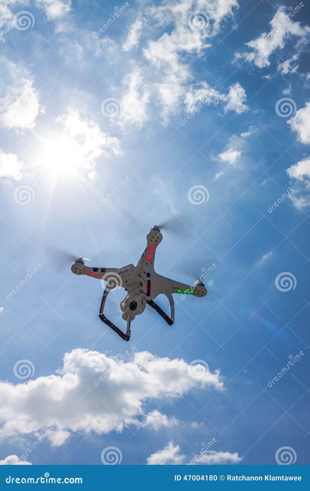 Flying quad copter stock photo. Image of channel, aerial - 47004180