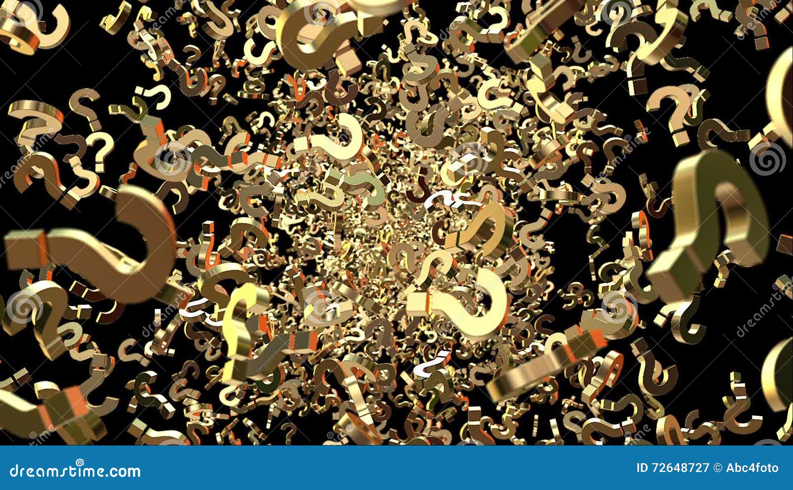 Flying Question Marks in Gold Color on Black Stock Video - Video of ...