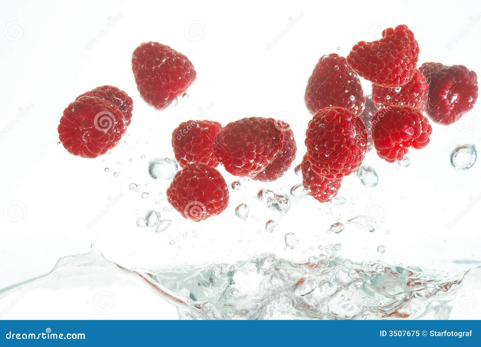 Flying raspberries stock image. Image of foods, surface - 3507675